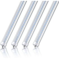 5000k 8ft Led Light Tube Single Pin T8 V Shape 65W Dual-Ended Power ...