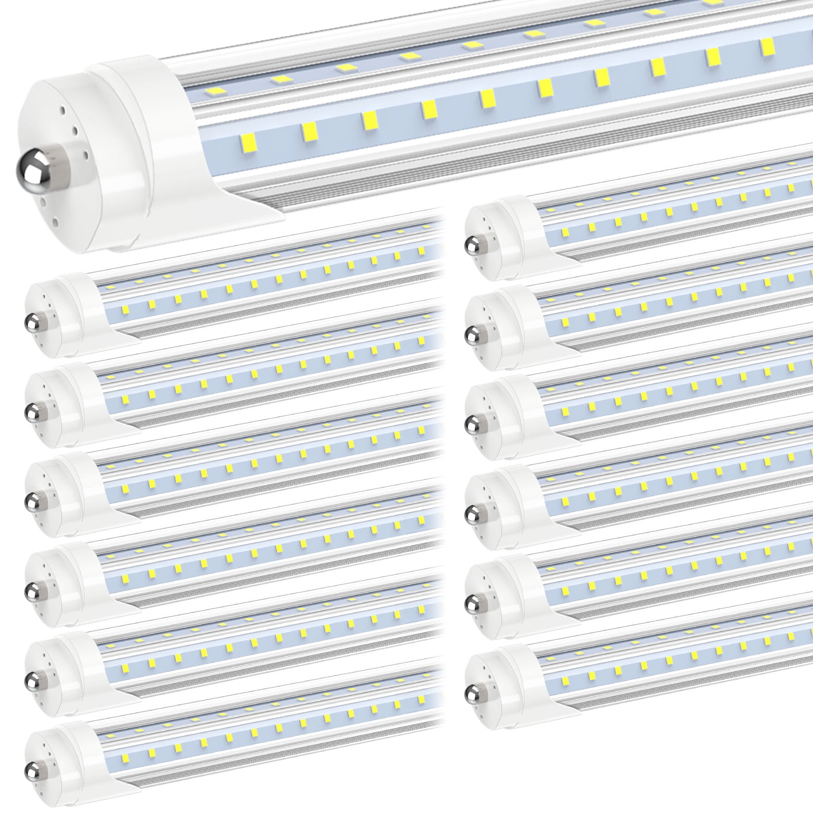 T8 8ft LED Tube Light Bulbs, Single Pin Fa8 Base, V Shape 72W 6000K ...