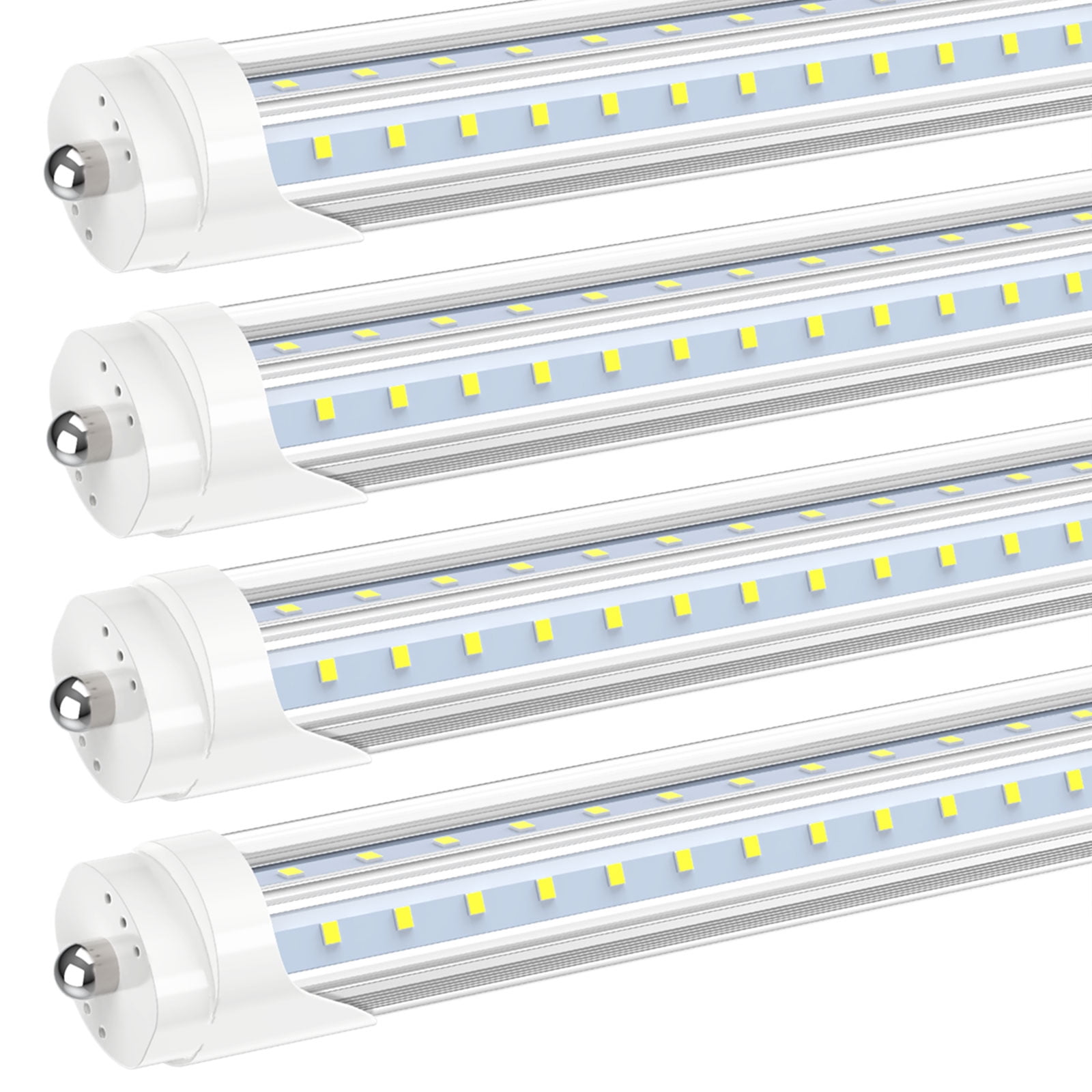T8 8ft LED Tube Light Bulbs, Single Pin Fa8 Base, V Shape 72W 6000K ...