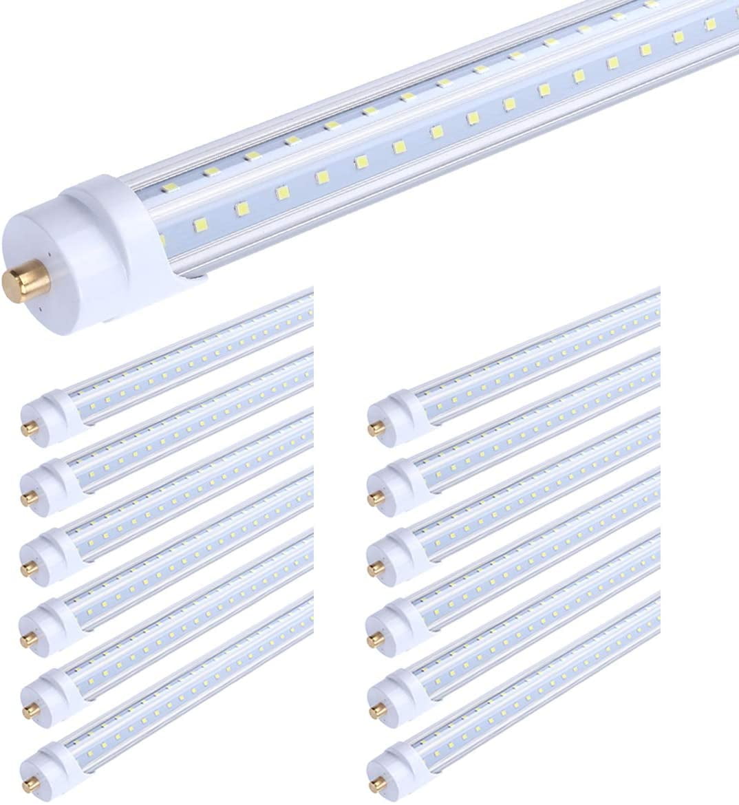 T8 8ft Led Light Tube 6000k 65W Single Pin V Shape Dual-Ended Power ...