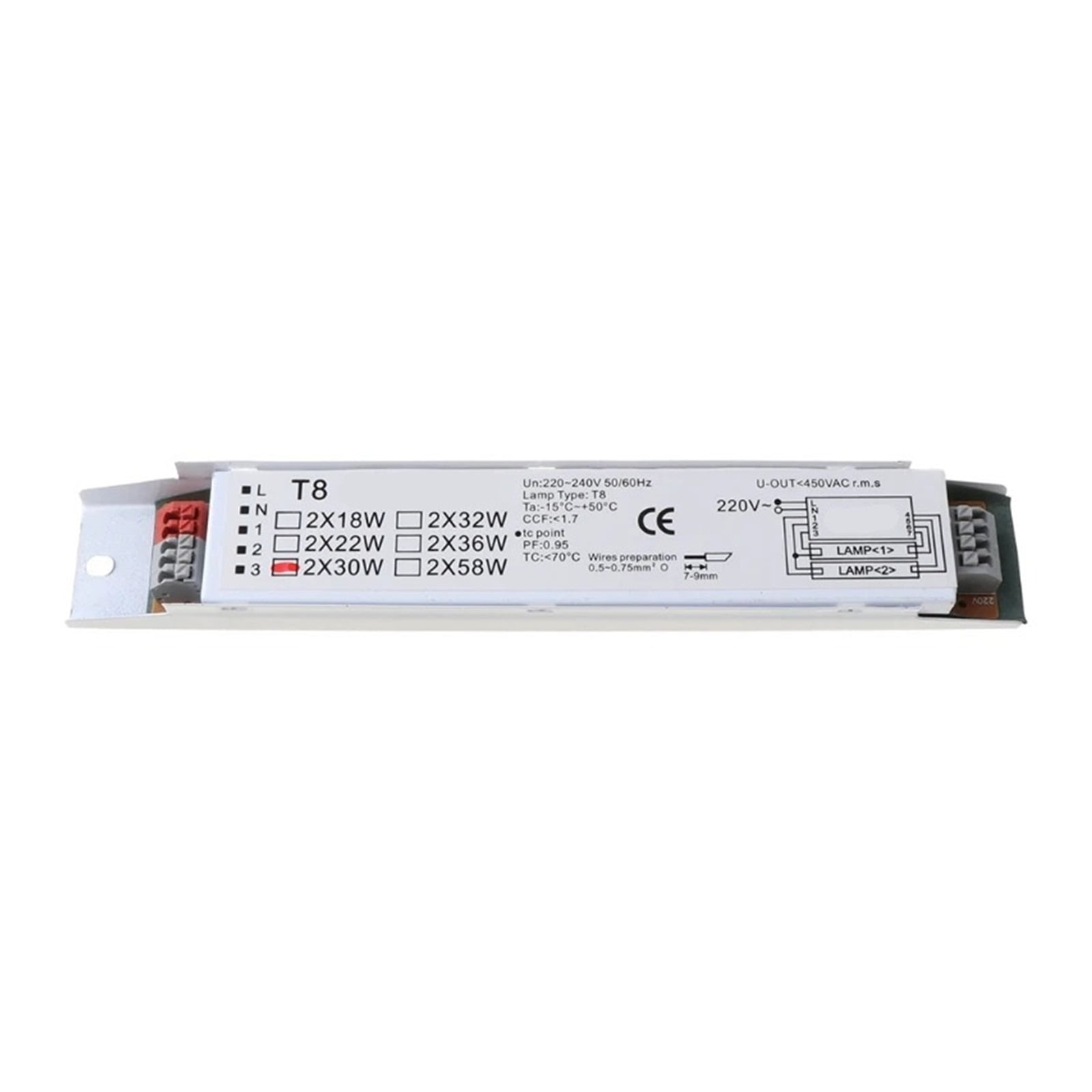 T8 High Efficiency Instant Start Electronic Ballast 2x18/30/58W Fluorescent Light Ballast ...