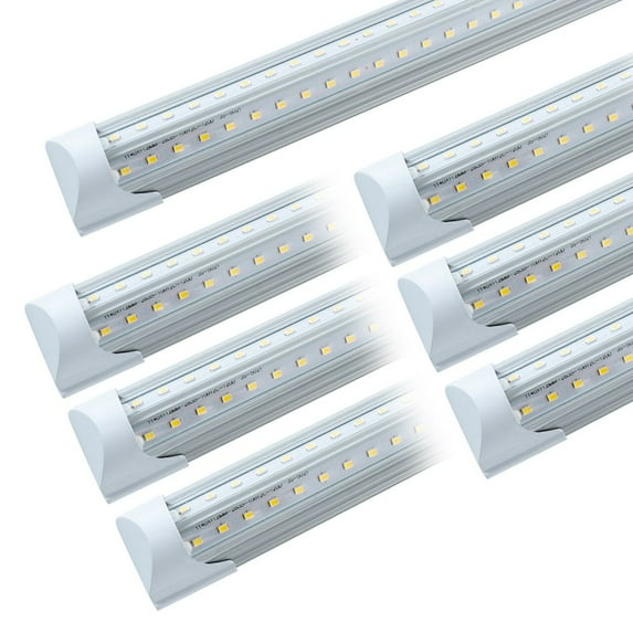 T8 LED Shop Light 4FT, 6 Pack, 40W High Output Integrated Tube, Clear ...