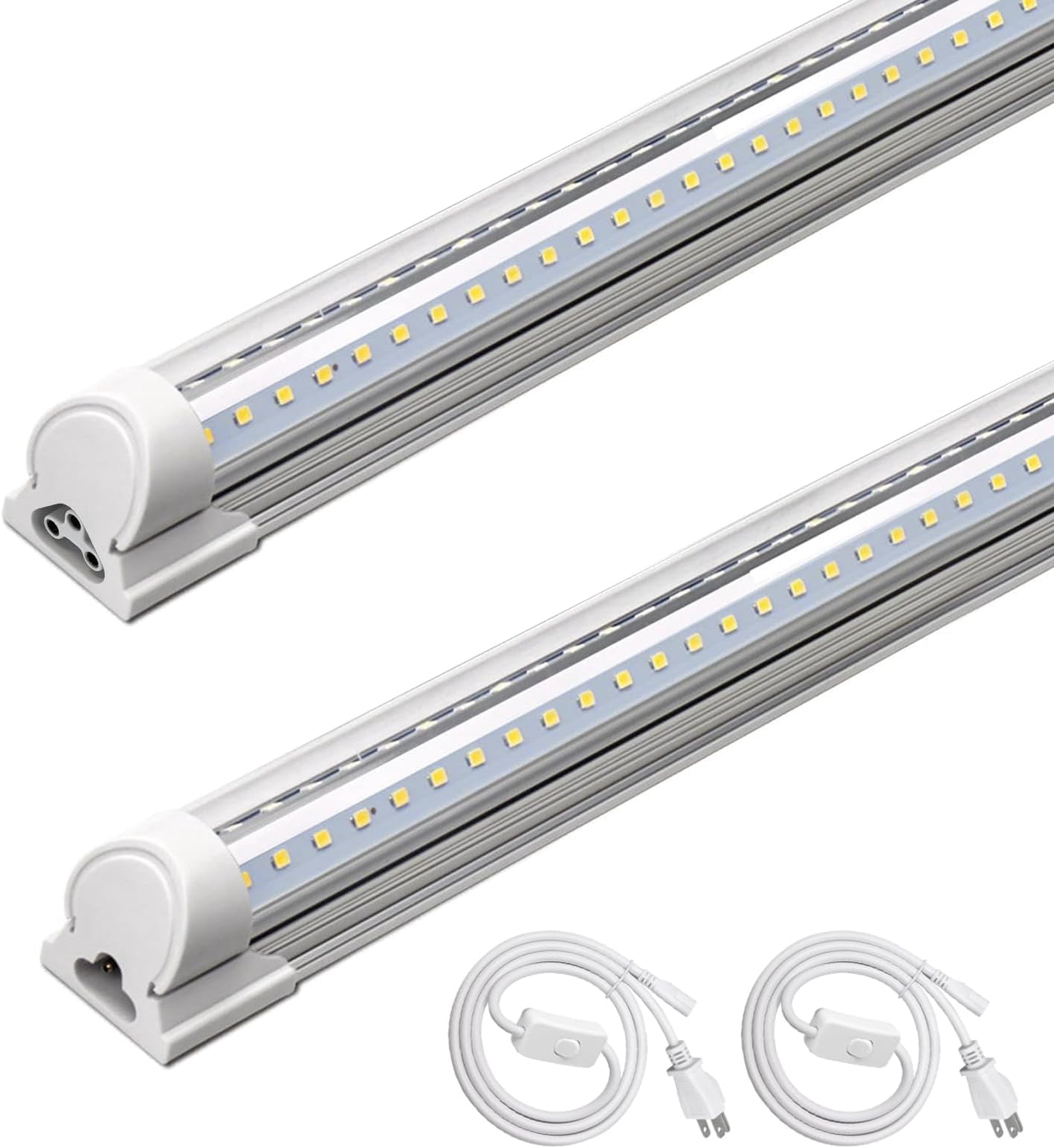 T8 Shop Light 4FT, 40W 5500LM 6500K, Clear Cover, Garage Lights Ceiling ...