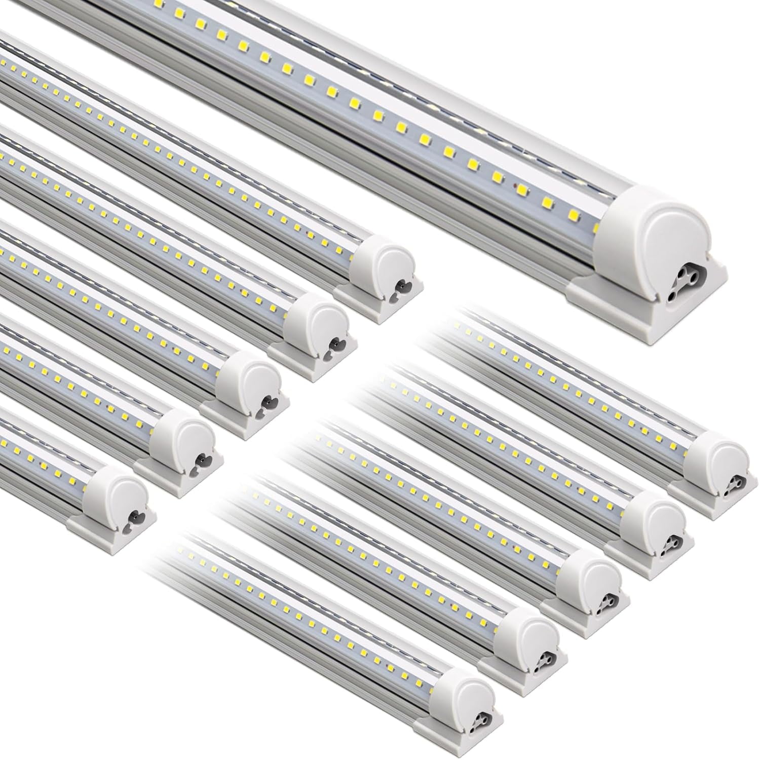 T8 Shop Light 6FT 60W 8500LM 6500K, Clear Cover, Garage Lights Ceiling ...