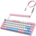 T8 Wired 68 Keys Mechanical Gaming Keyboard with Coiled Cable RGB ...