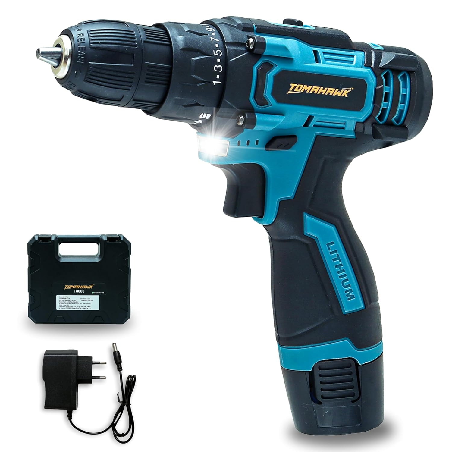 T8000 12v Cordless Screwdriver & Drill Machine - 1350rpm, Reversible ...