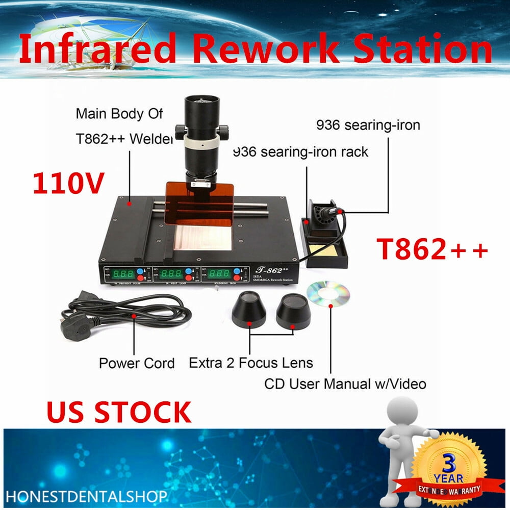 T862++ IR BGA SMD SMT IRDA Infrared Rework Machine Desoldering Rework ...