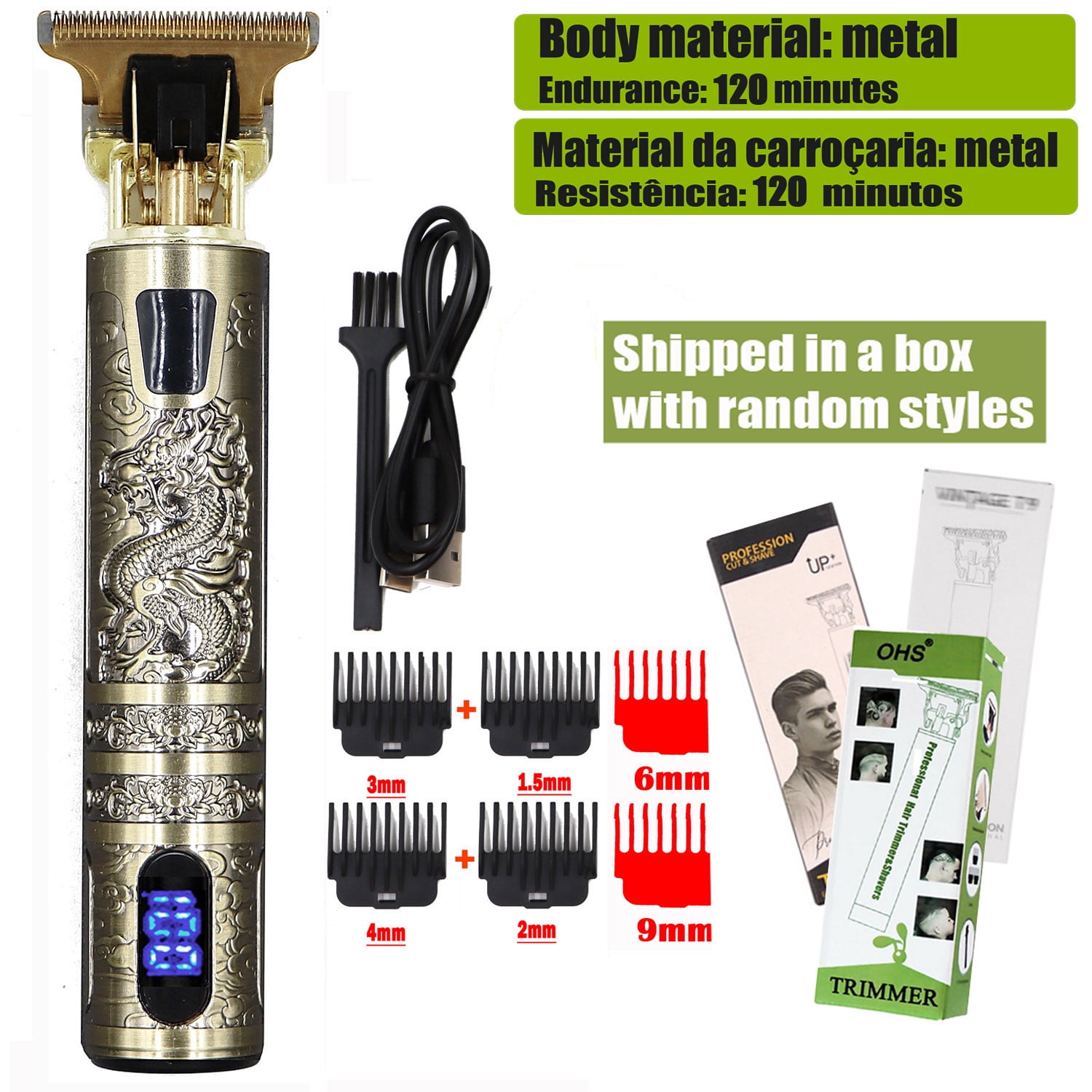 T9 Hair Clipper Repair Beard Shaving Body Hair Trimmer Clippers ...