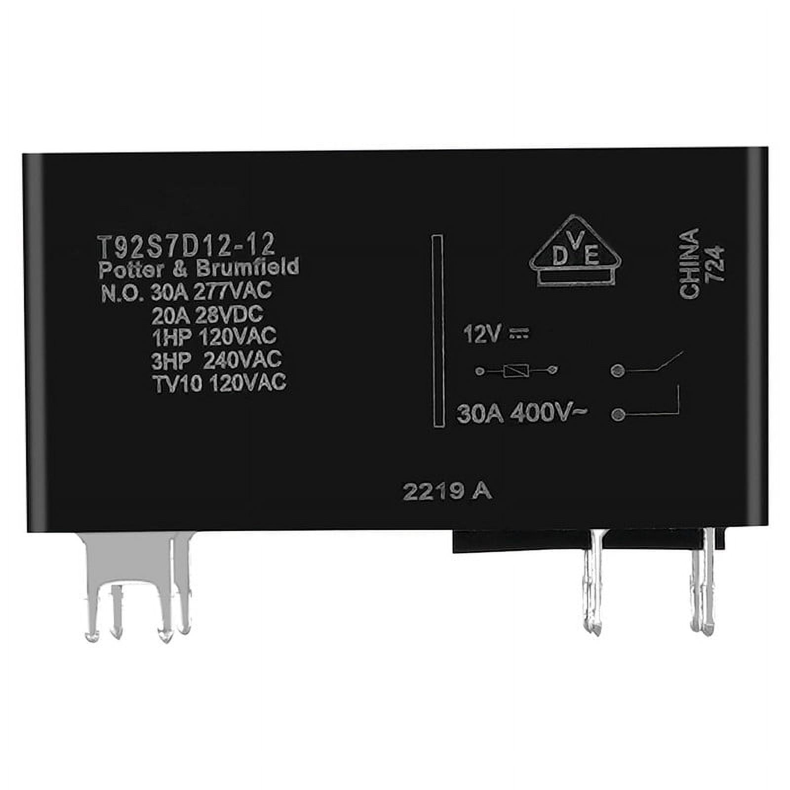 T92S7D12-12 General Purpose Relay 30A 12VDC Contact Rating DPST-NO (2 ...