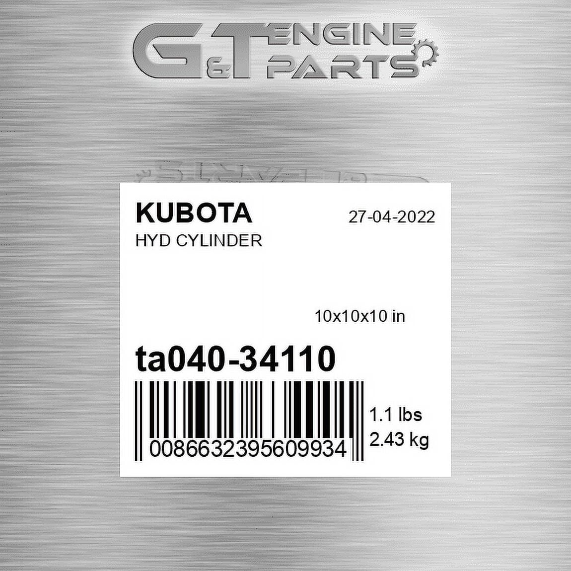 TA040-34110 HYD CYLINDER fits KUBOTA (New OEM) - Walmart.com