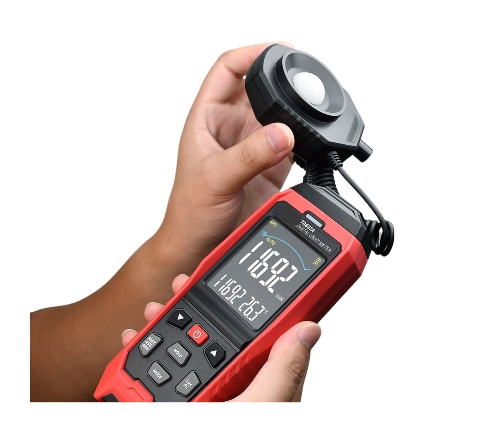 TA632A LCD Digital Light Meter Digital Lux Meter Handheld Illuminometer Luminometer Photometer ...