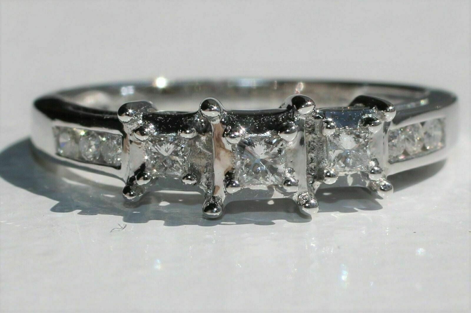 TAAPSEE JEWELS 14k White Gold Plated Princess Cut Cubic Zirconia ...