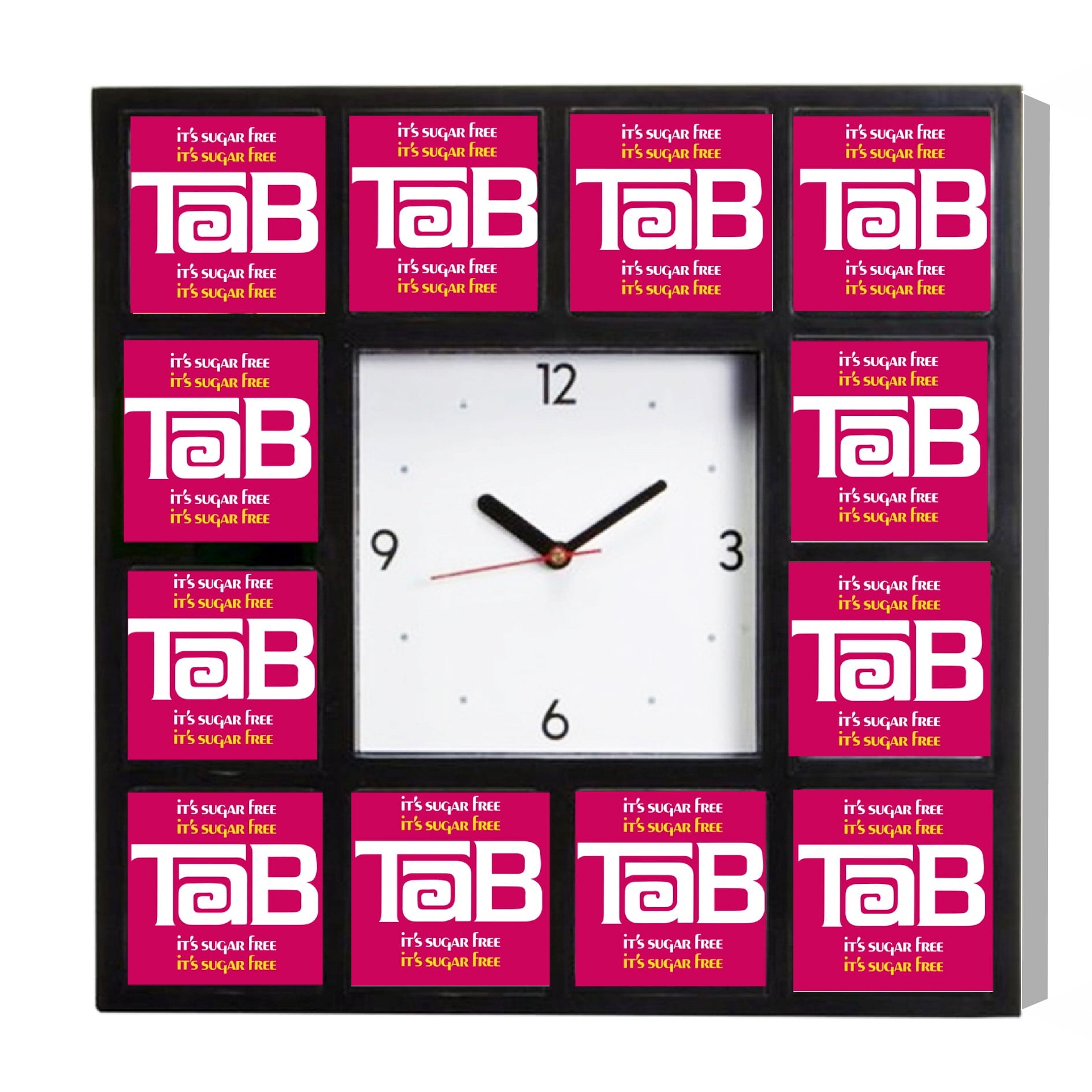 TAB Cola Retro Sugar Free Diet Soda Pop Drink Clock with 12 pictures ...