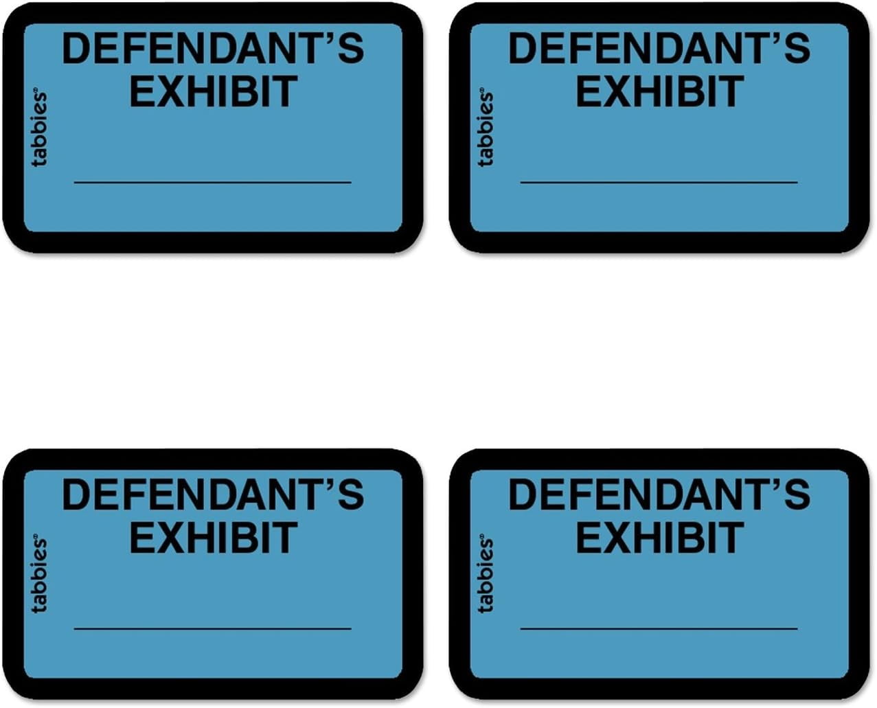 TAB58093 - Legal Exhibit Labels, Defendant, 1-5/8x1, Blue 252 Labels, 4 ...