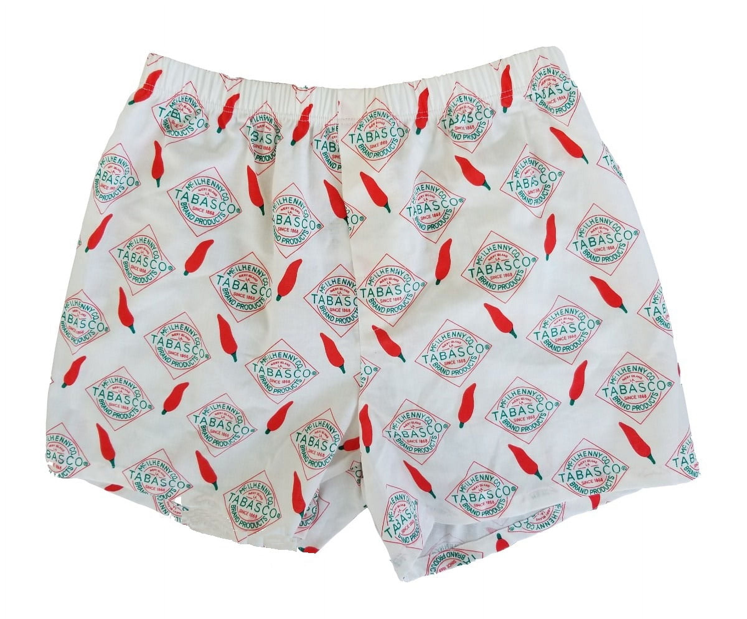 TABASCO Brand Men's Cotton Boxers with Diamond Logo and Chili Peppers ...