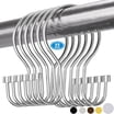 TABGIME 24pk Mixed Shower Curtain Hooks Rings, Rust-Resistant Metal ...