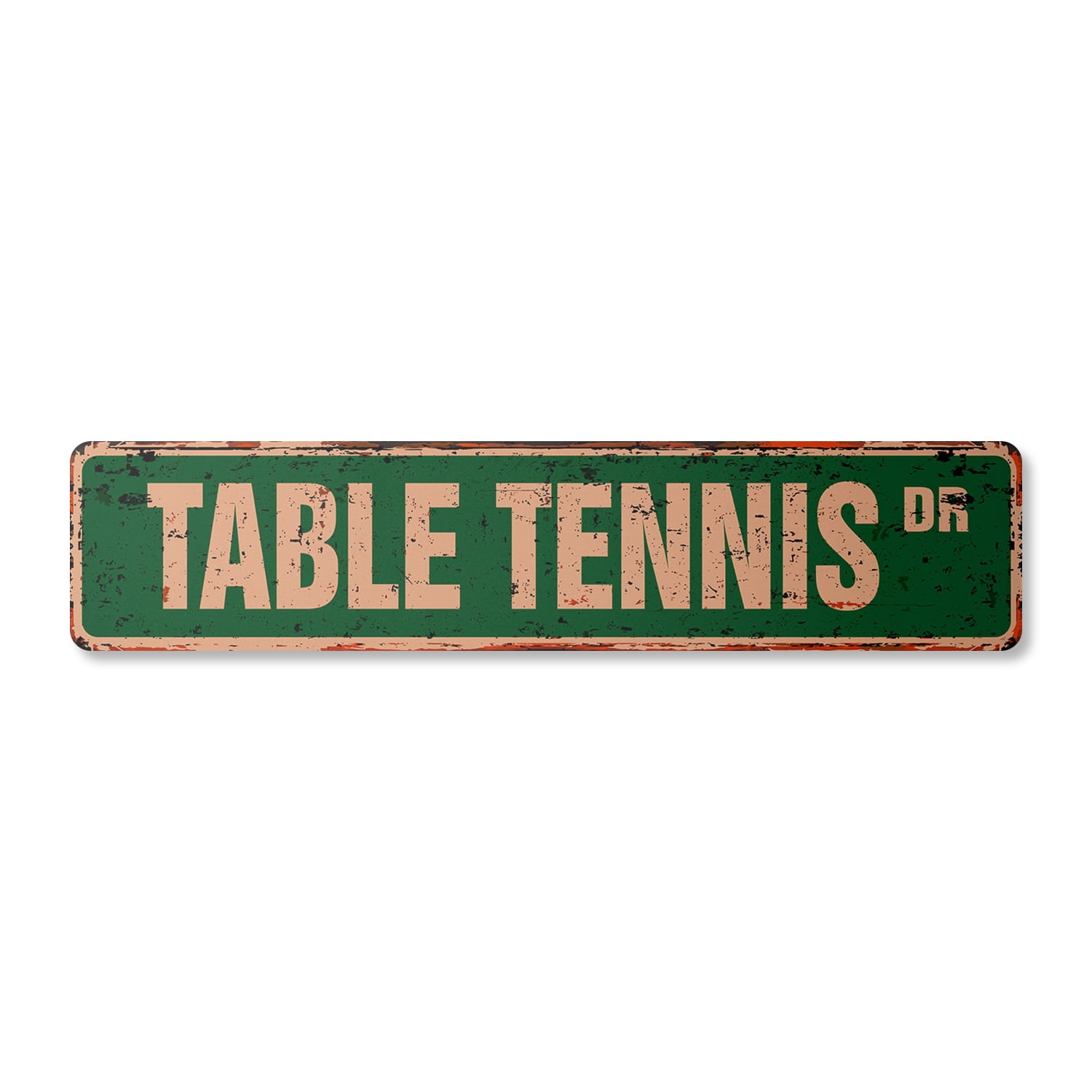 TABLE TENNIS Vintage Plastic Street Sign ping pong game room paddles ...