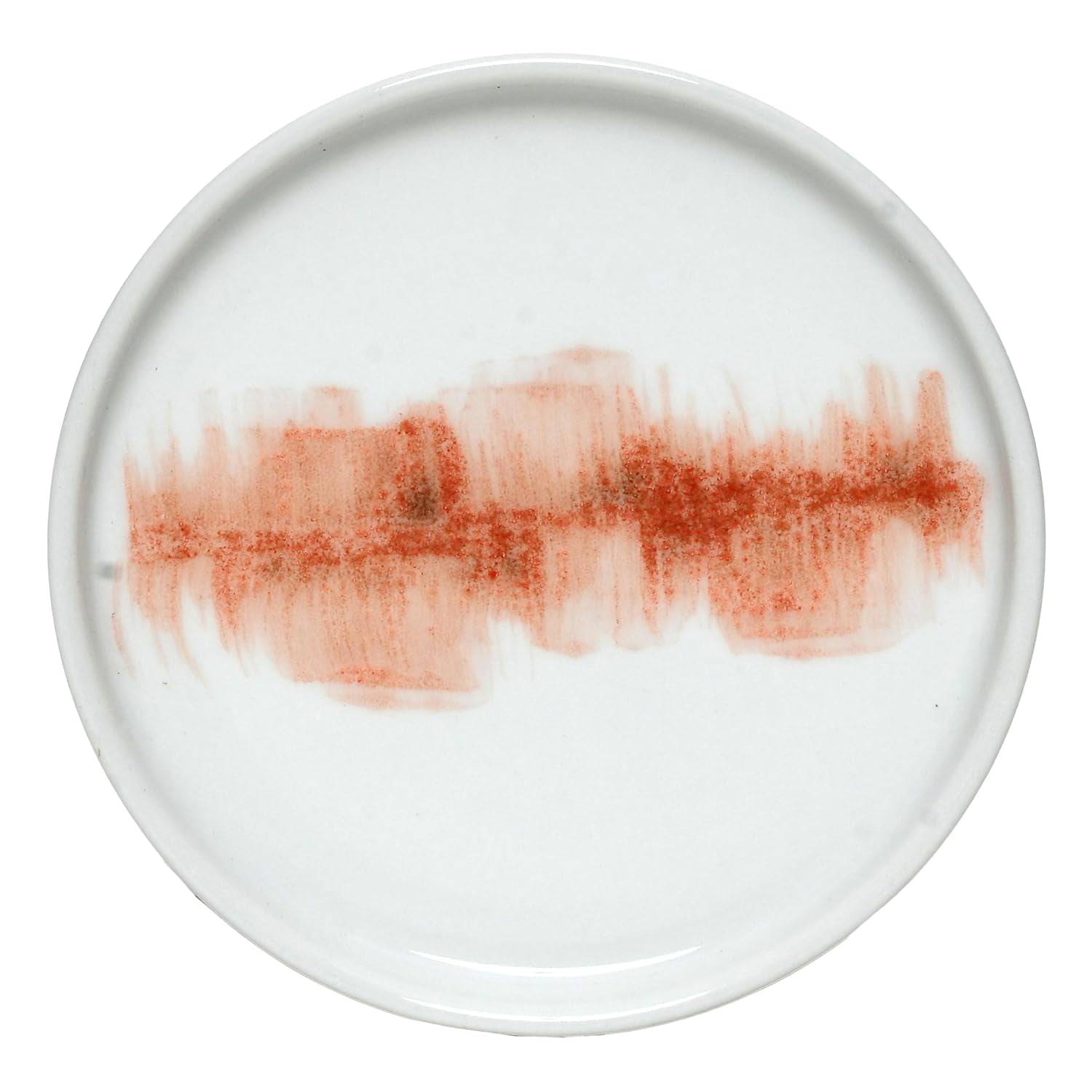 TABLEJOY Edged Cannapes Plate Set of 6 Poreclain Round Red Plate for ...