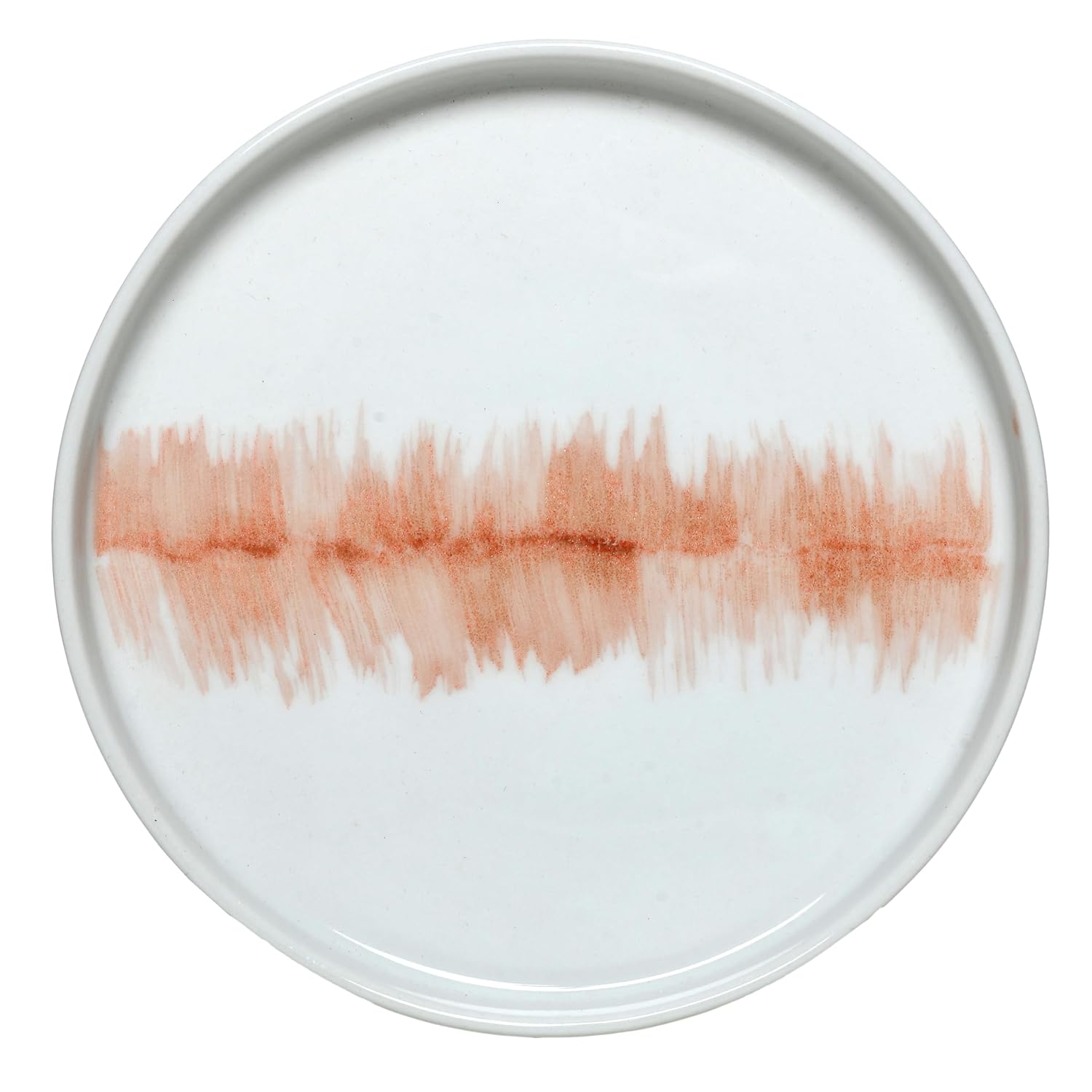 TABLEJOY Edged Snack Plate Set of 6 Red Poreclain Round Plate for ...