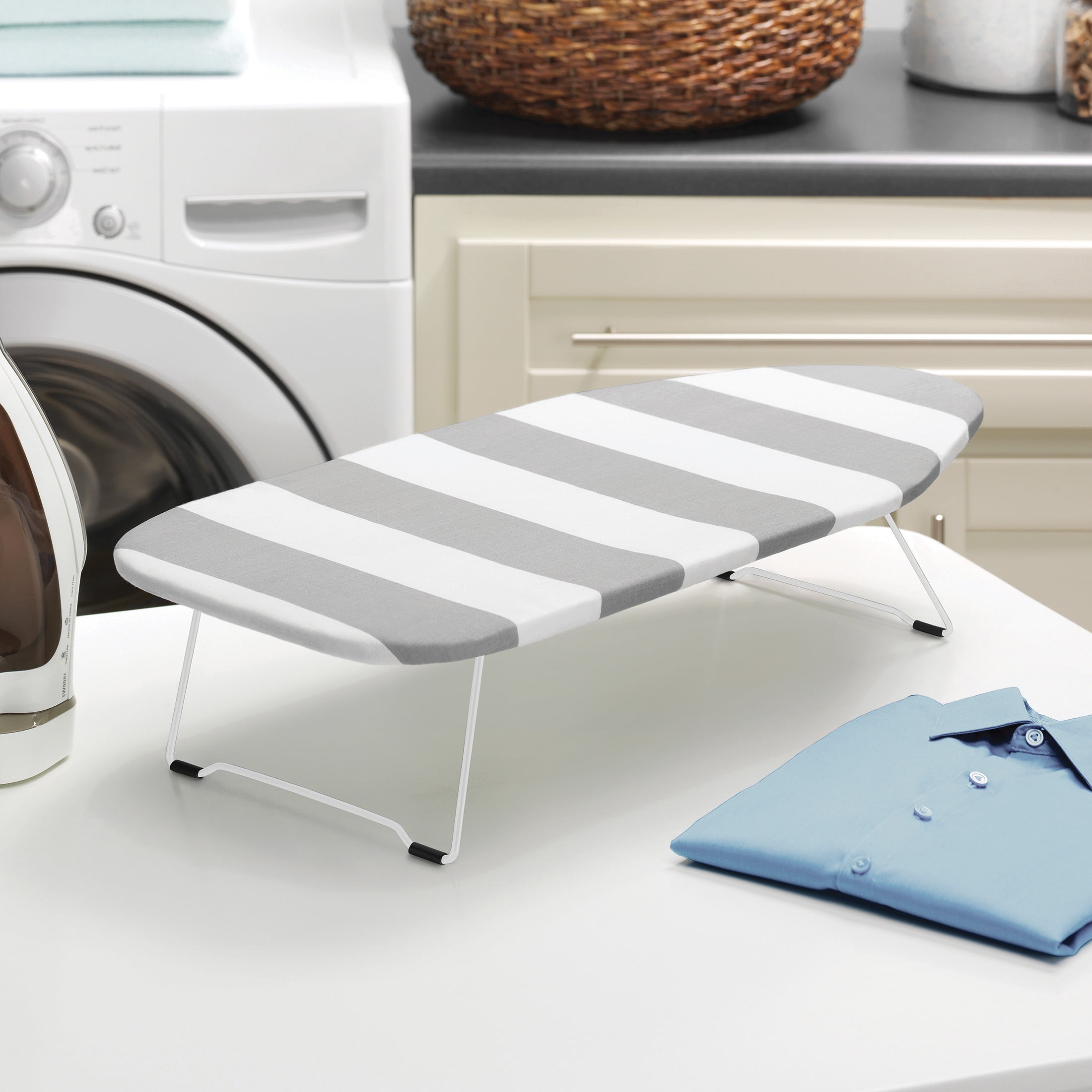 Whitmor Tabletop Ironing Board with Scorch Resistant Cover - Grey/White ...