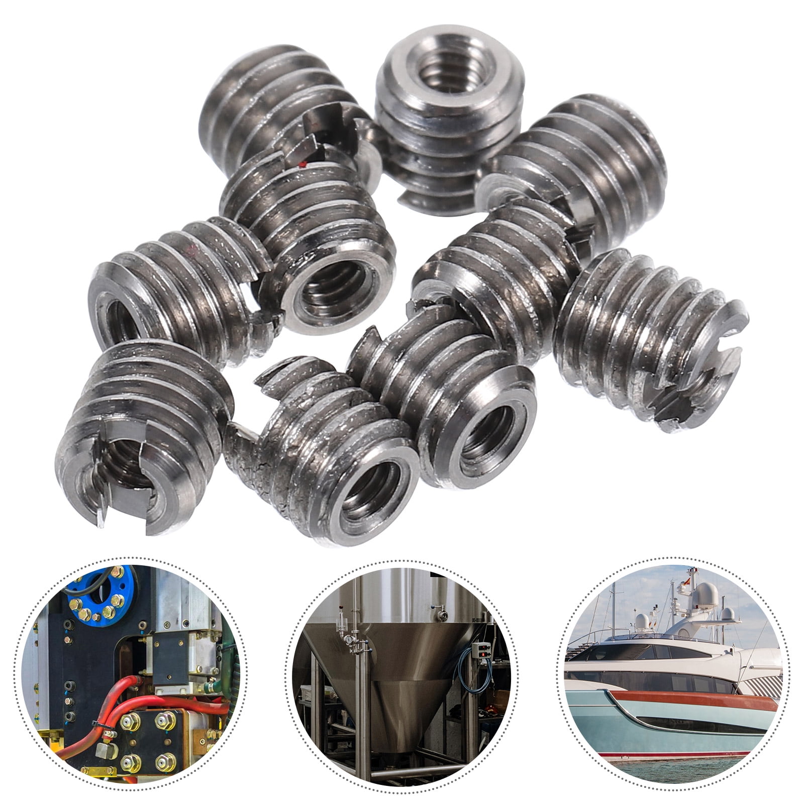 TABLETREANDS 10Pcs Fastener Nut Connectors Threaded Insert M2xM4x4mm ...