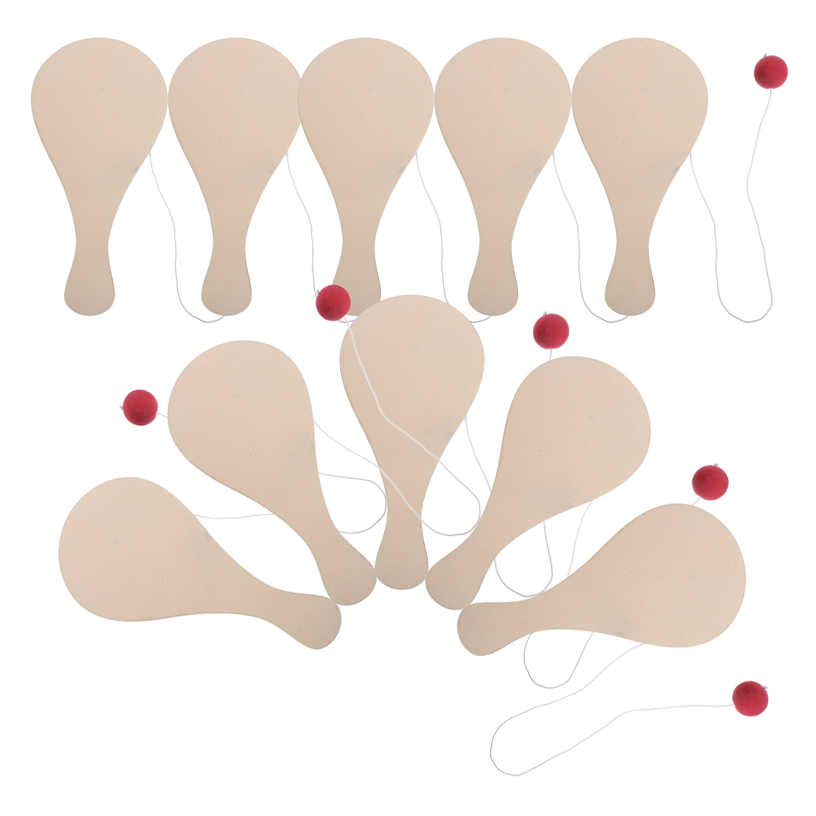 TABLETREANDS 10Pcs Paddle Ball Toy Wooden Paddle With Ball Game For ...