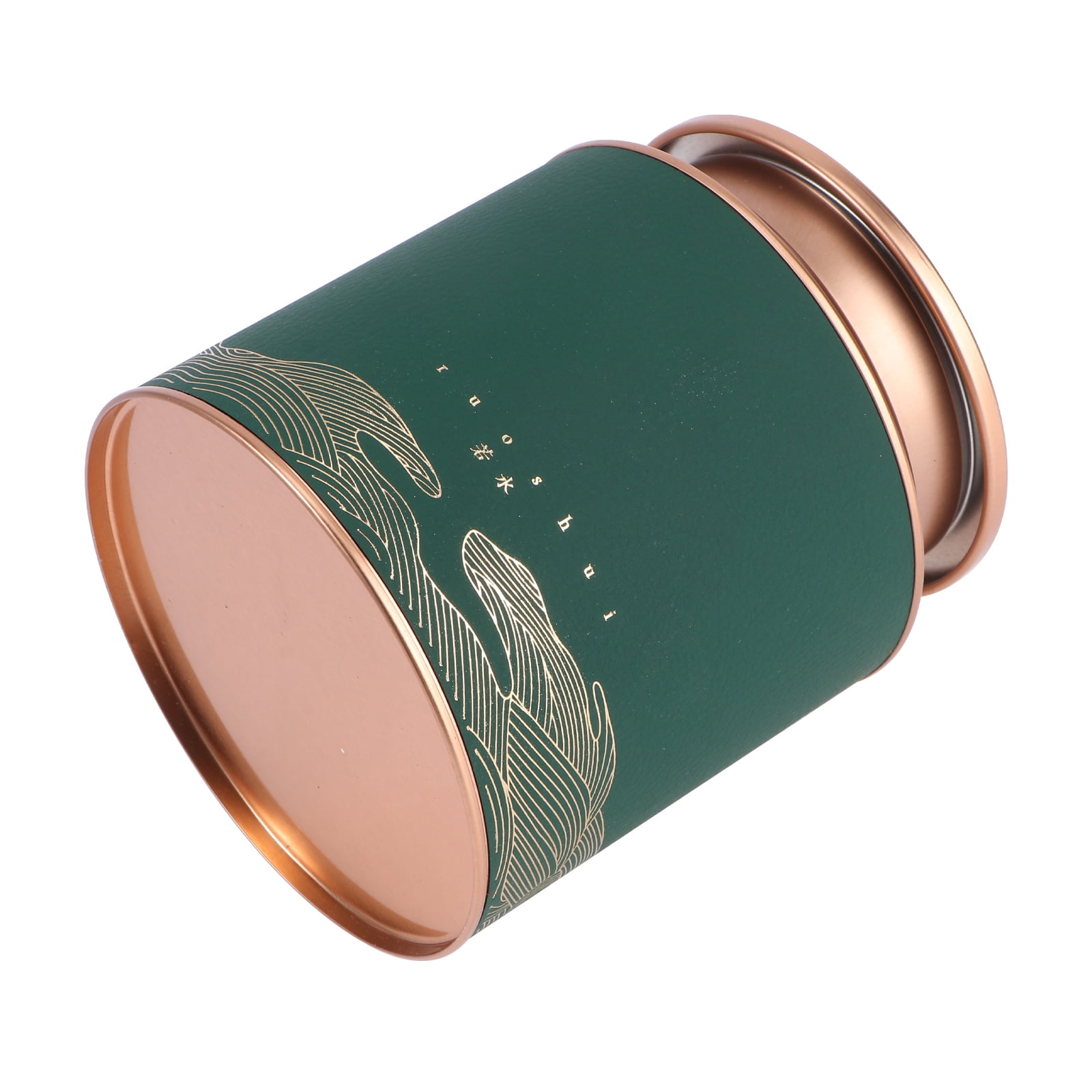 TABLETREANDS 1PC Green Tea Canister For Leaves In Round Shape 13.5X4 ...