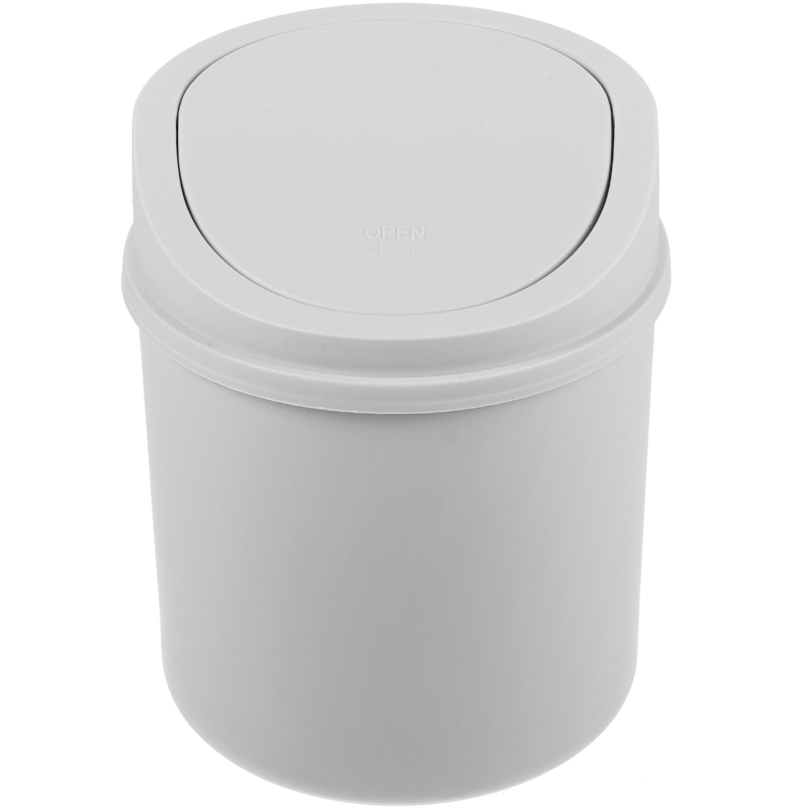 TABLETREANDS 1Pack Grey Plastic Desktop Waste Bin Simple Appearance For ...
