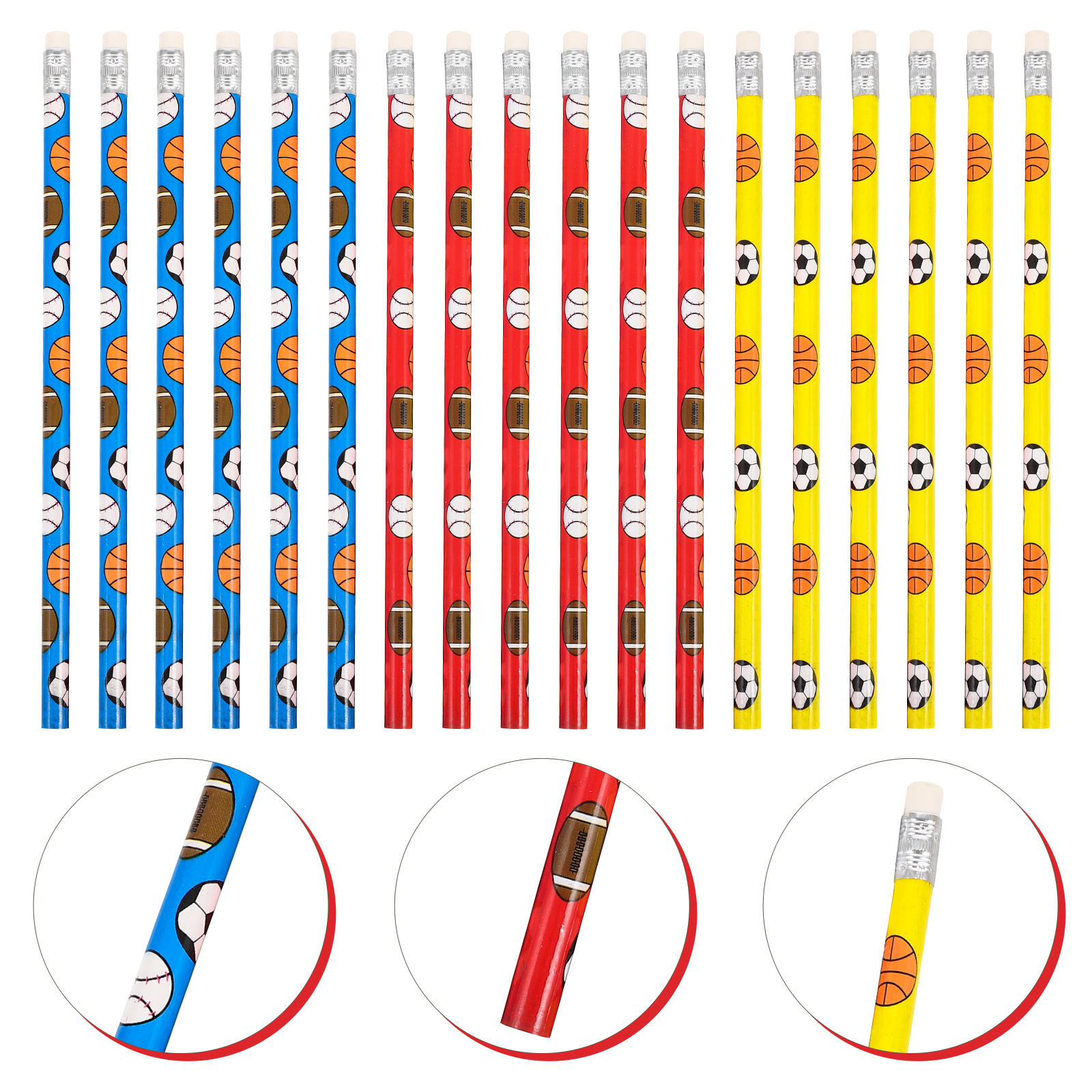 TABLETREANDS 48Pcs Cylindrical Wood Pencil For Basketball Theme ...