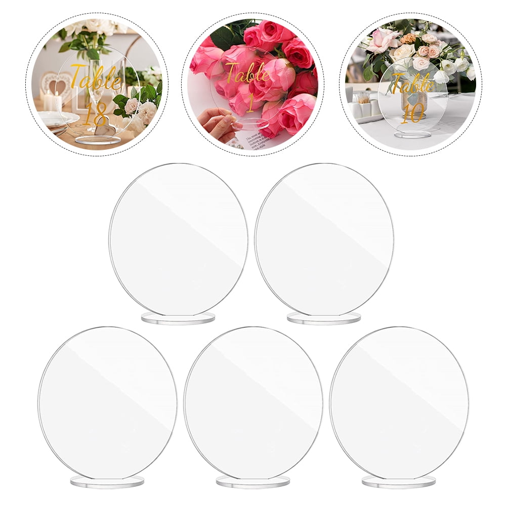 TABLETREANDS 5Set Table Sign Acrylic Round Simple Practical Display ...