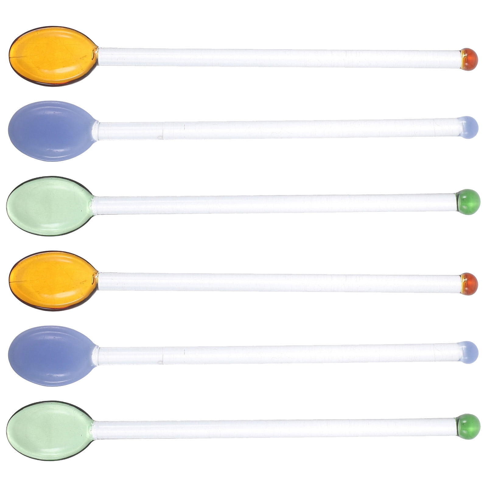 TABLETREANDS 6Pcs Glass Stir Sticks for Cocktails Long Handle Heart ...