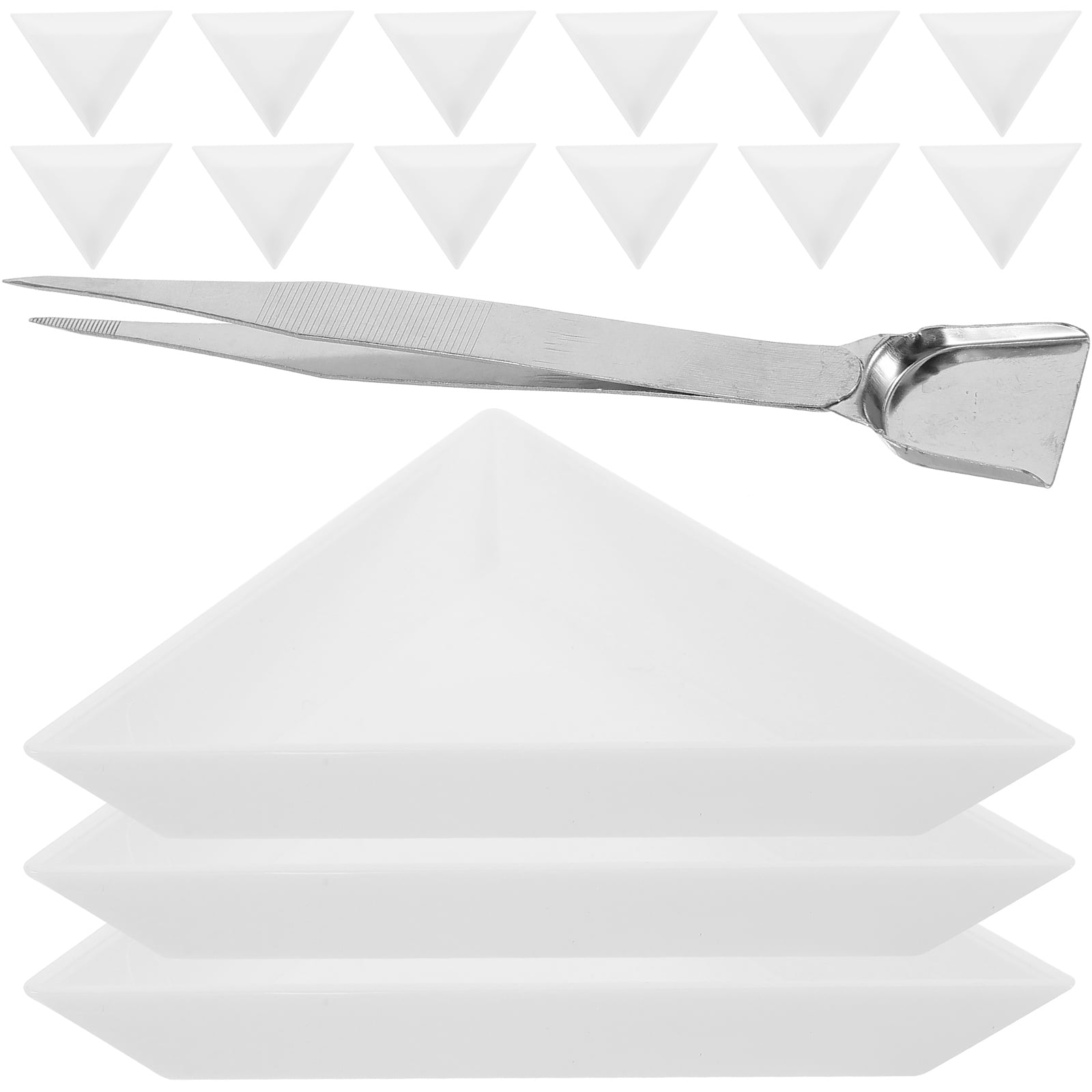 TABLETREANDS Diamond Plates 1 Set White Triangle Bead Sorting Tray ...