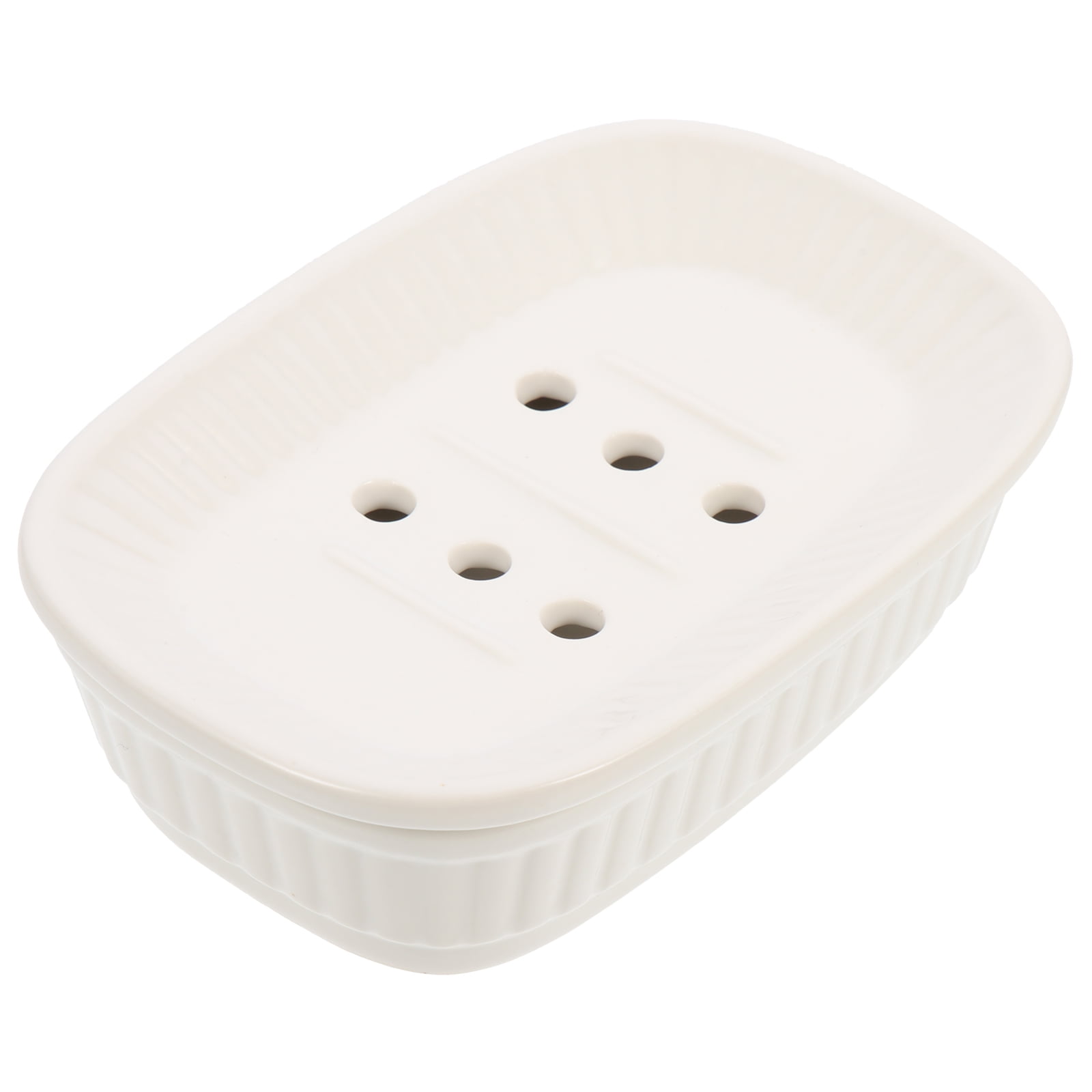 TABLETREANDS Double Layer Ceramic Soap Dish With Drainage For Home Use ...