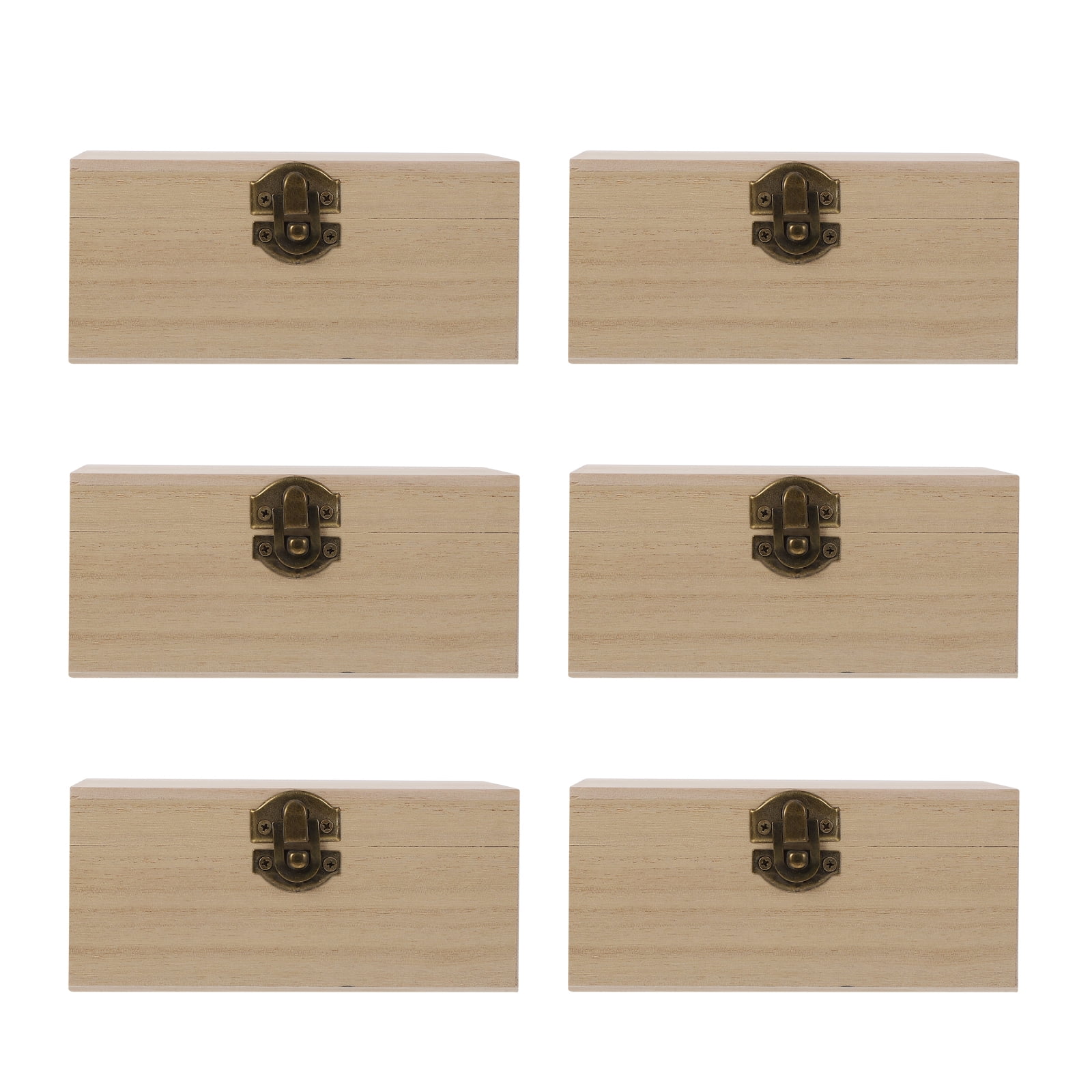 TABLETREANDS Unfinished Wood Boxes Simple Design 6Pack 5.5x4.1x2.6in ...
