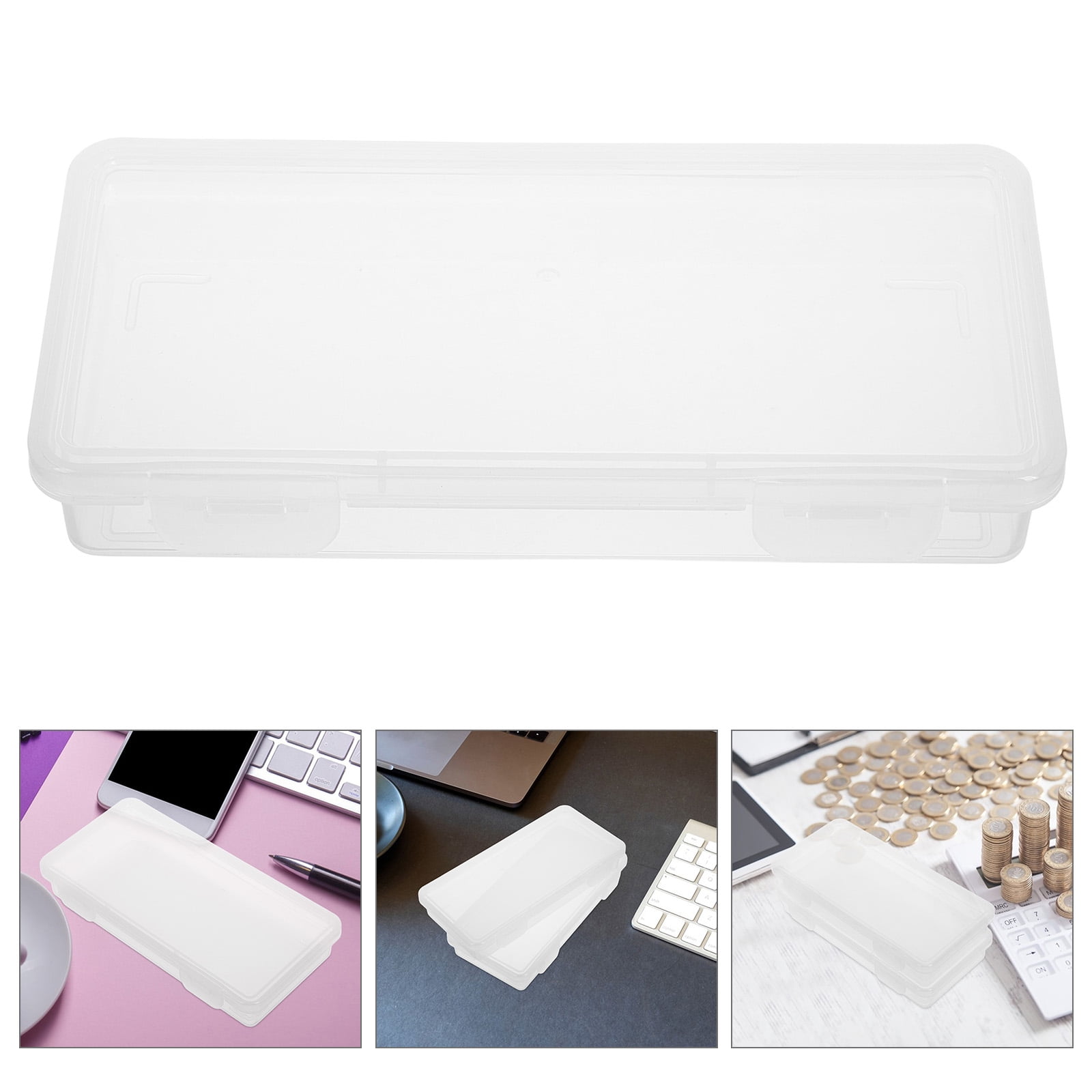TABLETREANDS Transparent Plastic Container Organizer 2Pcs Coin Boxes ...