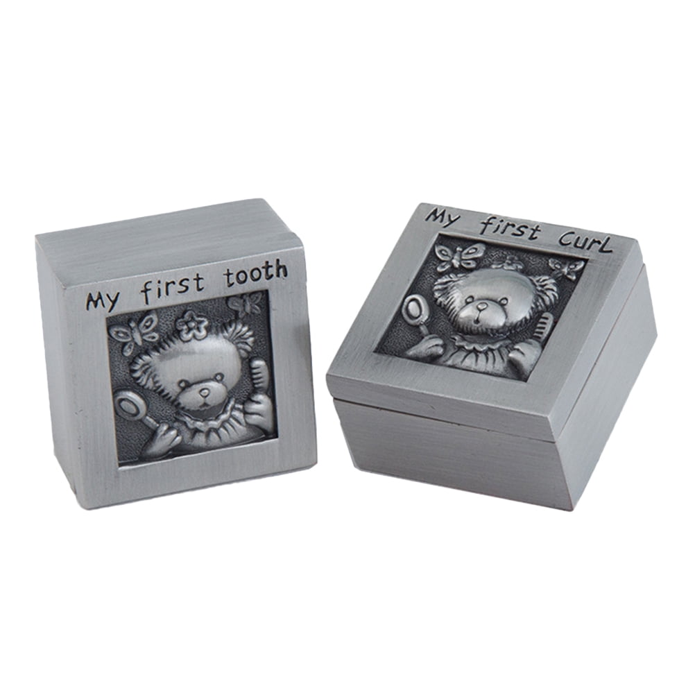 TABLZONE Baby Tooth Box 1 Pair Square Shape Baby Teeth Storage Case for ...