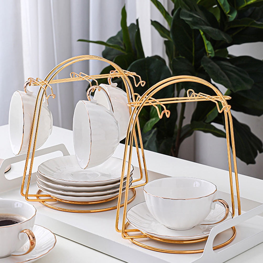TABLZONE Arch Cup Drainer in Golden Iron Finish, Practical Kitchen Dish ...