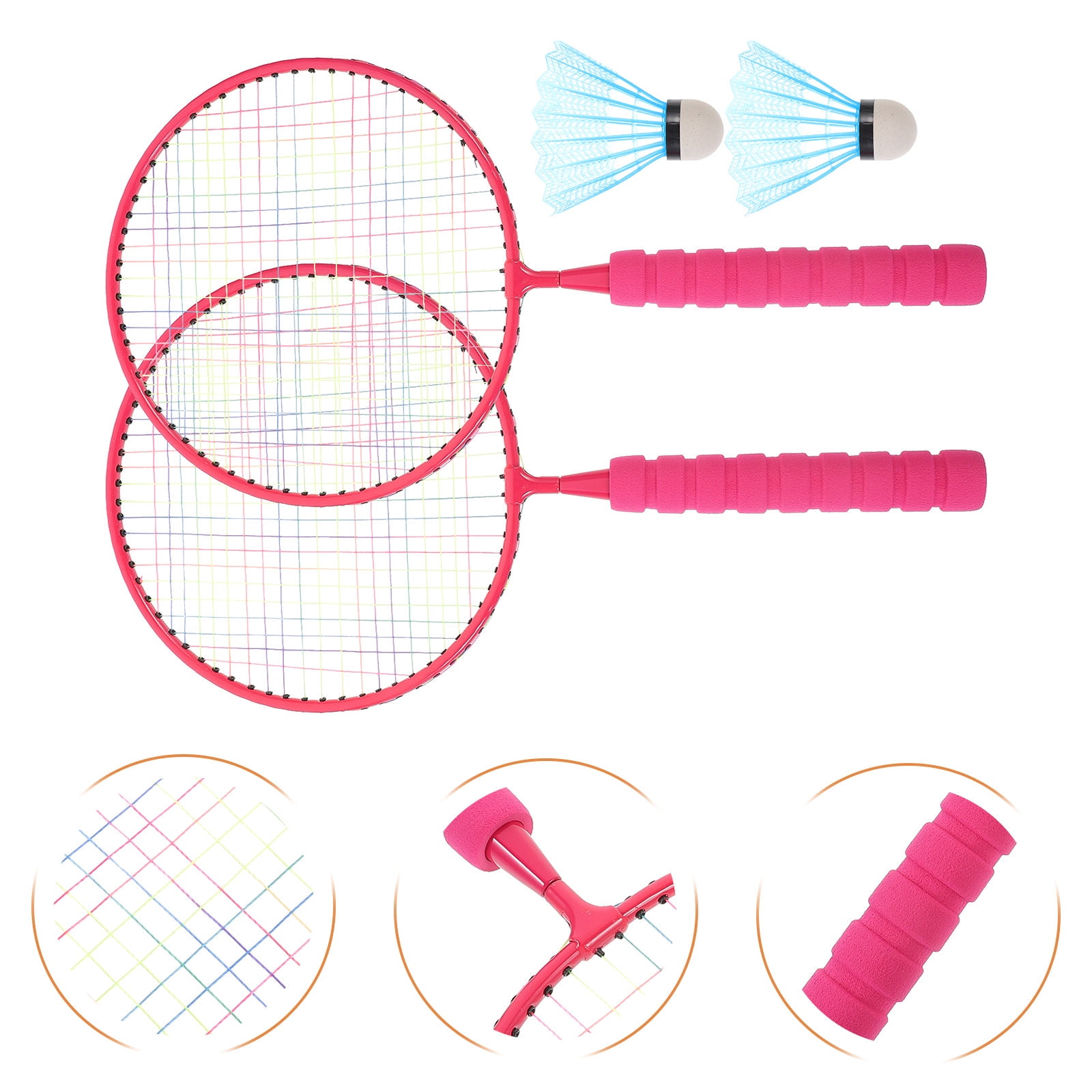 TABLZONE 1 Set Rosy Plastic Badminton Racket Set Lightweight Outdoor ...