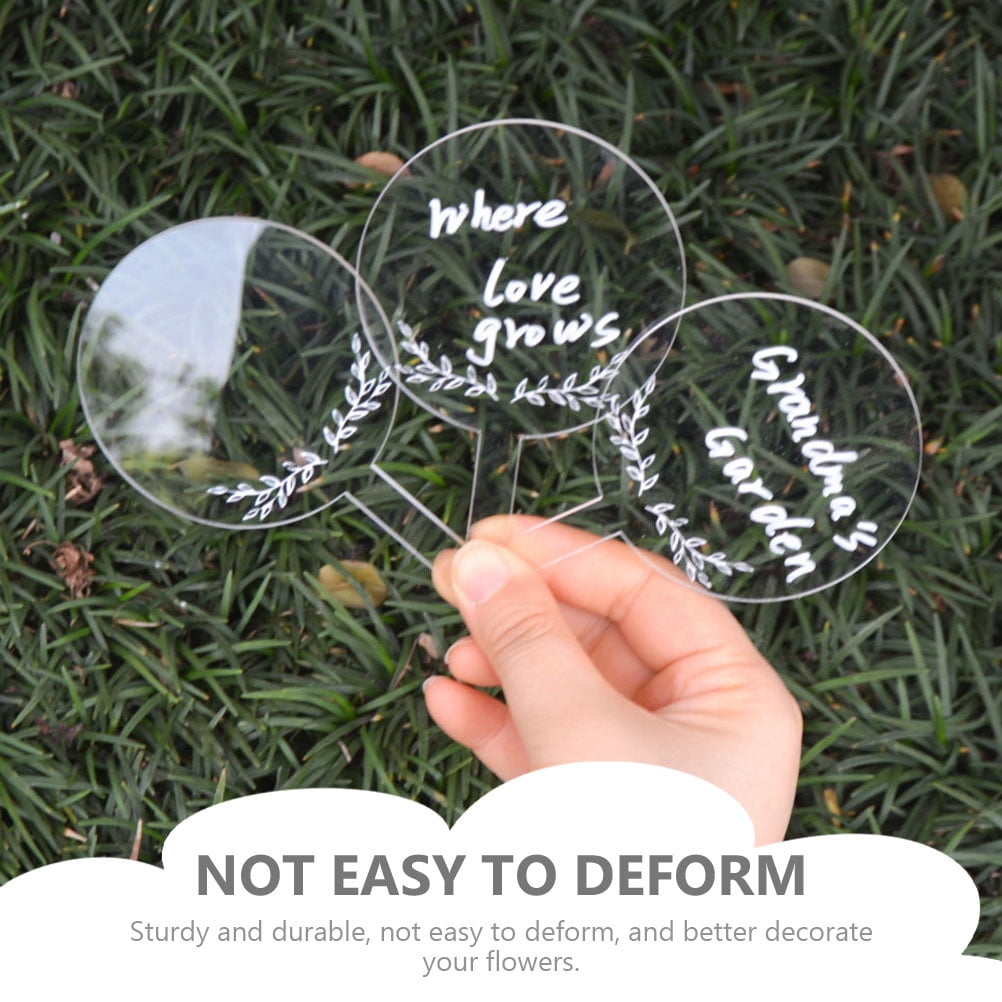 TABLZONE 1 Set of Double-sided Writable Gardening Label Plates Acrylic ...