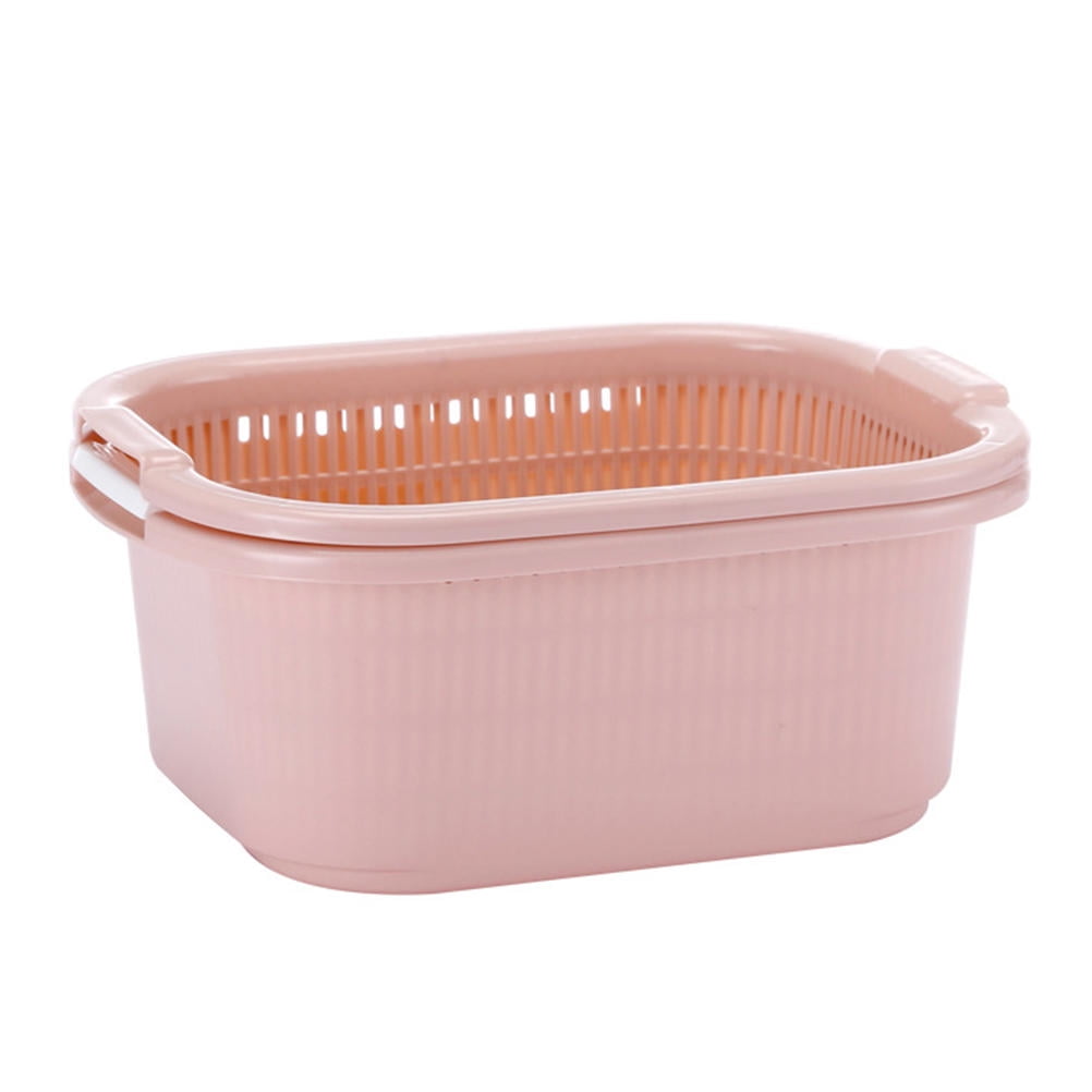 TABLZONE 1Set Pink PP Draining Storage Basket for Fruit and Vegetables ...
