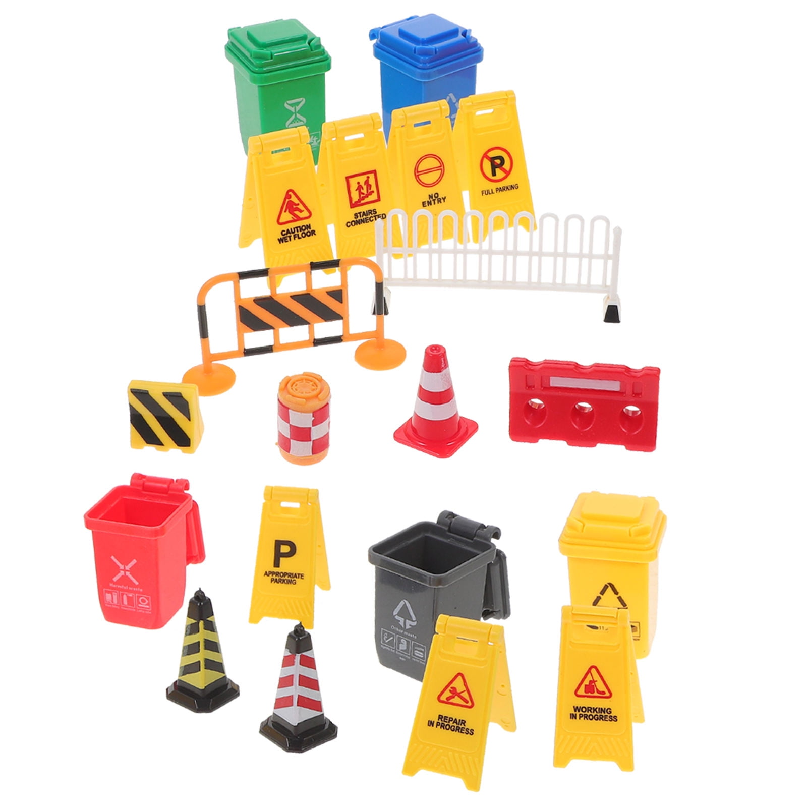 TABLZONE 1 Set of Road Sign Toy Traffic Assorted Color Plastic Simulate ...