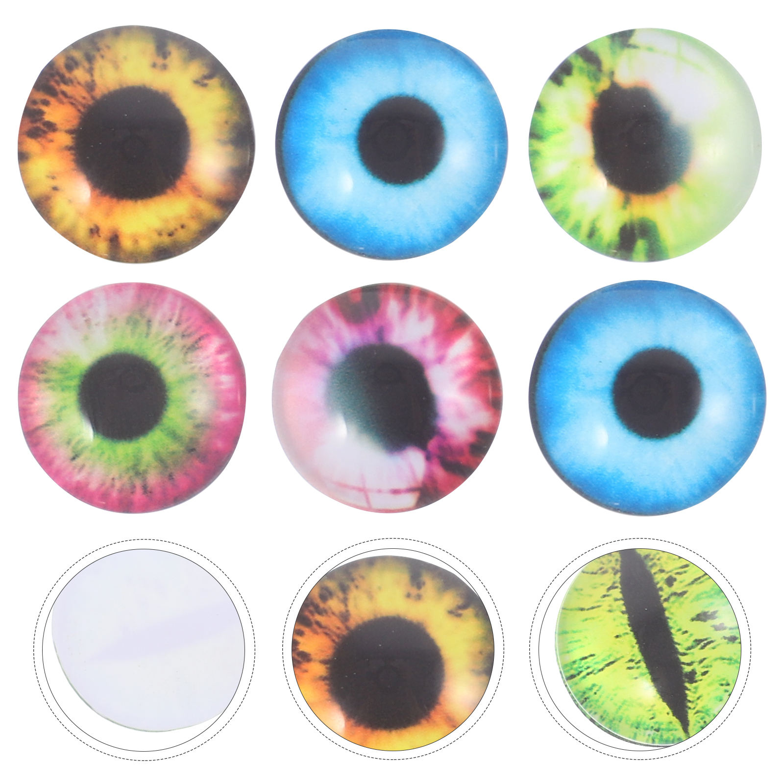 TABLZONE 10 Pairs Realistic Glass Eye Beads Assorted , Doll Making, Art ...