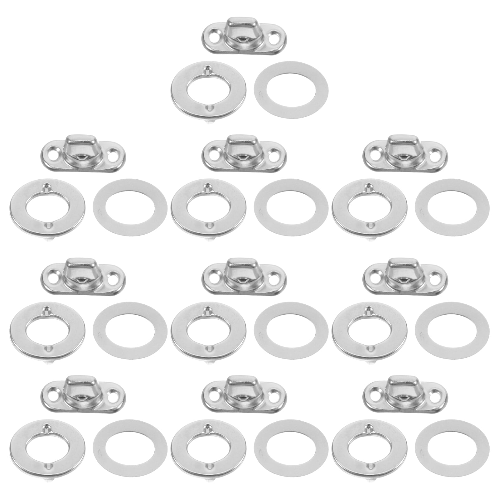 TABLZONE 10 Sets Eyelet Screws Rotating Button Studs Silver Stainless ...