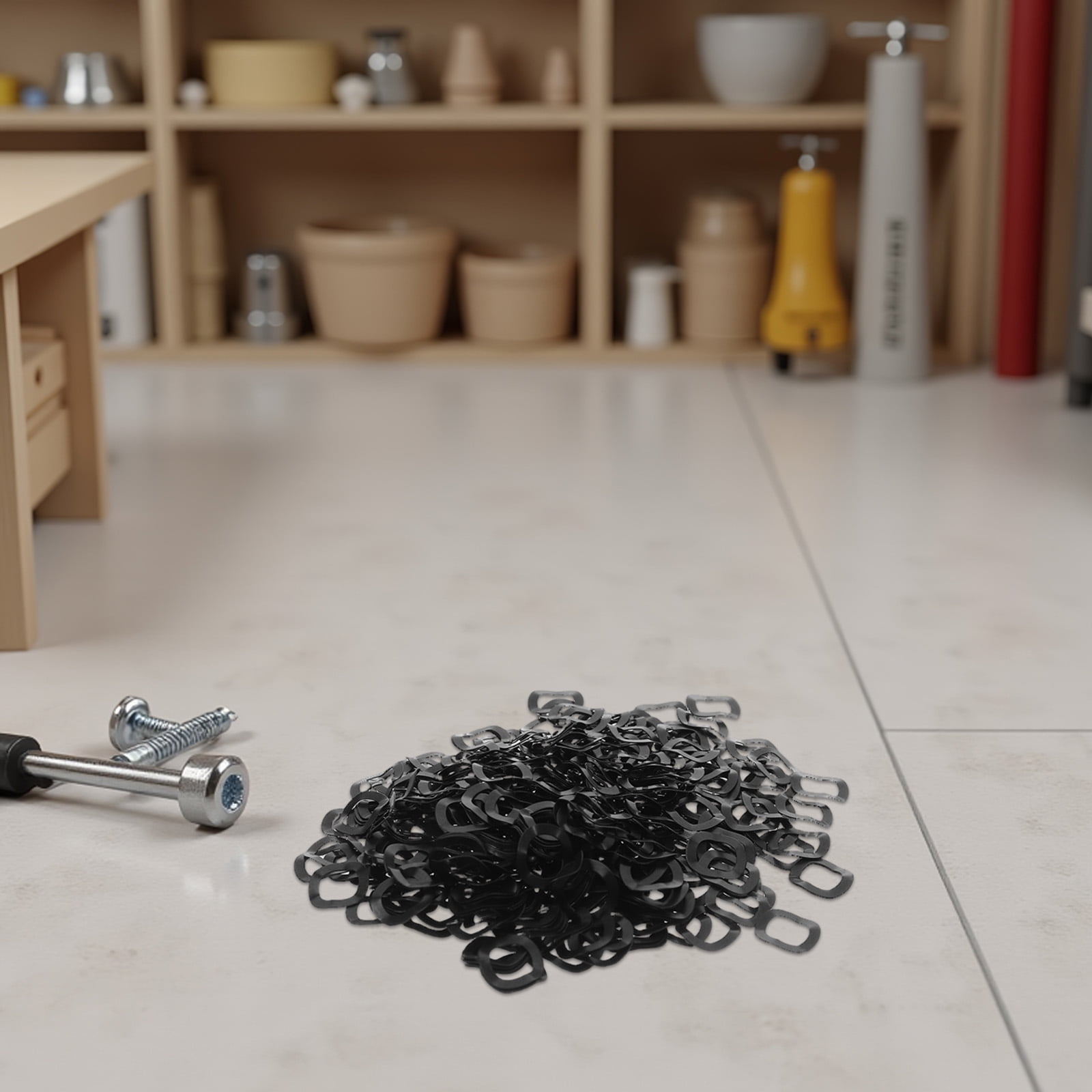 TABLZONE 1000Pcs Spring Washer Black Manganese Steel Triple Wavy Spring ...