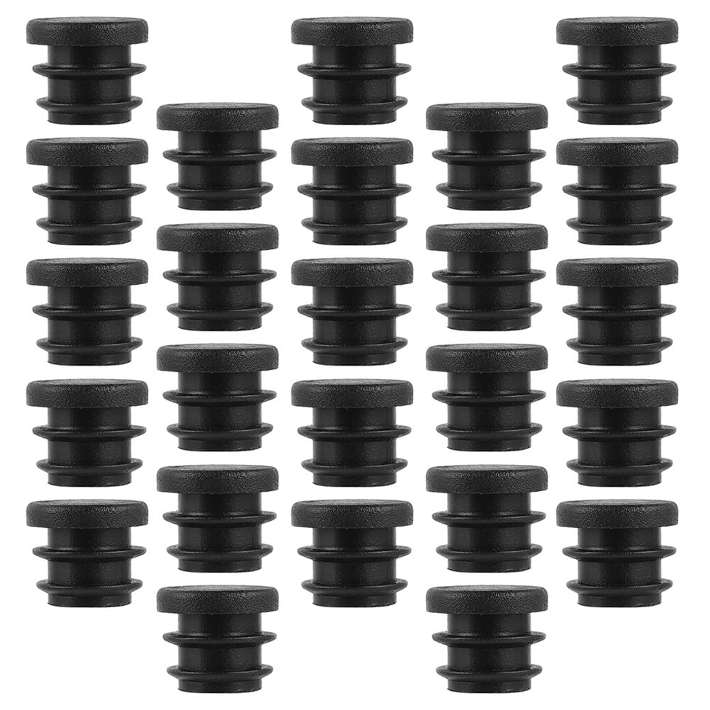 TABLZONE 100Pcs Furniture Leg Plug Round Black Plastic Tube Insert for ...