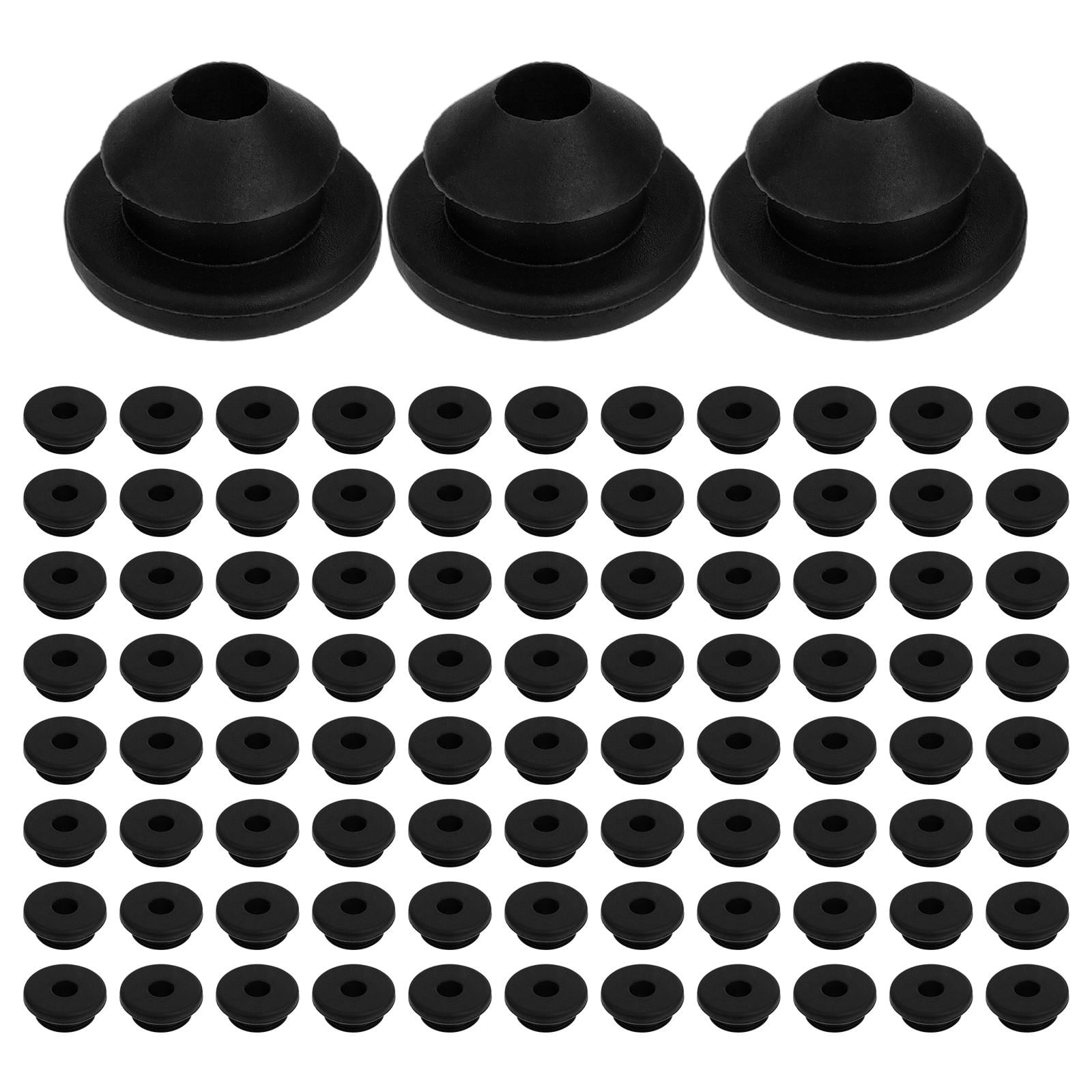 TABLZONE 100Pcs Rubber Cable Grommets Black Durable Sleeves for Cable ...