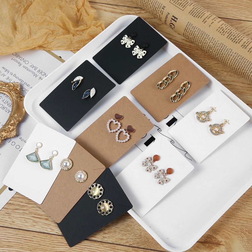 TABLZONE 100Pcs Earring Packing Cards Kraft Paper for Handmade ...