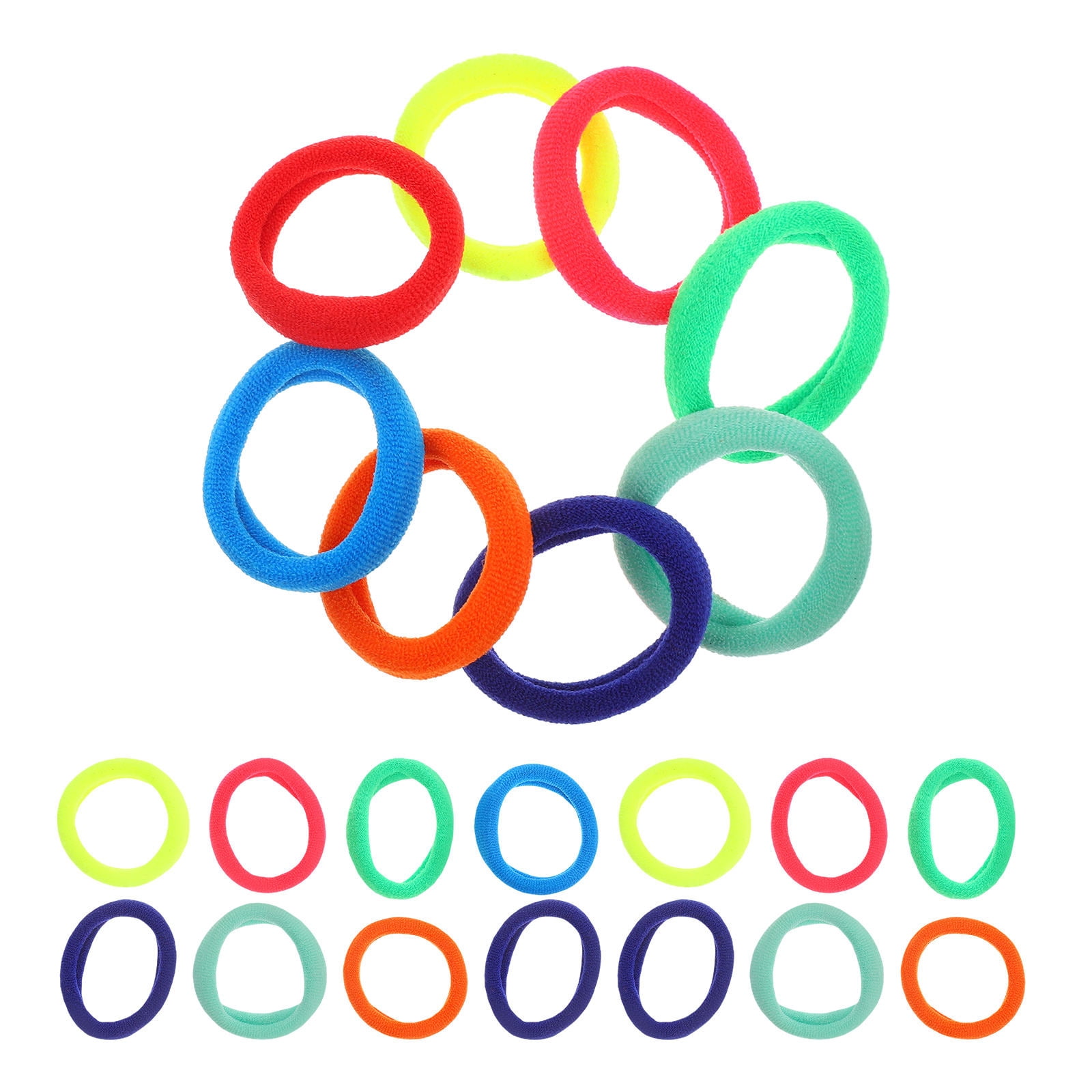 TABLZONE 100pcs Hair Elastics No Damage Kids Assorted Color for Hairdos ...