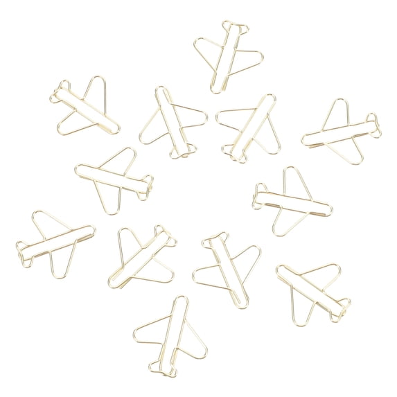 TABLZONE Golden Airplane Paper Clips Unique Design for Document ...