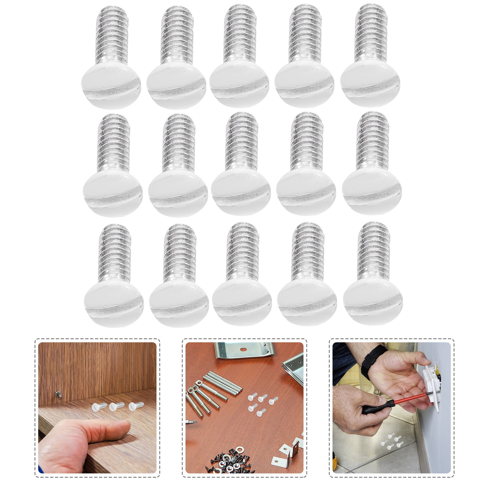 TABLZONE 100pcs Flat Screws for Wall Plate Installation Carbon Steel 12 ...